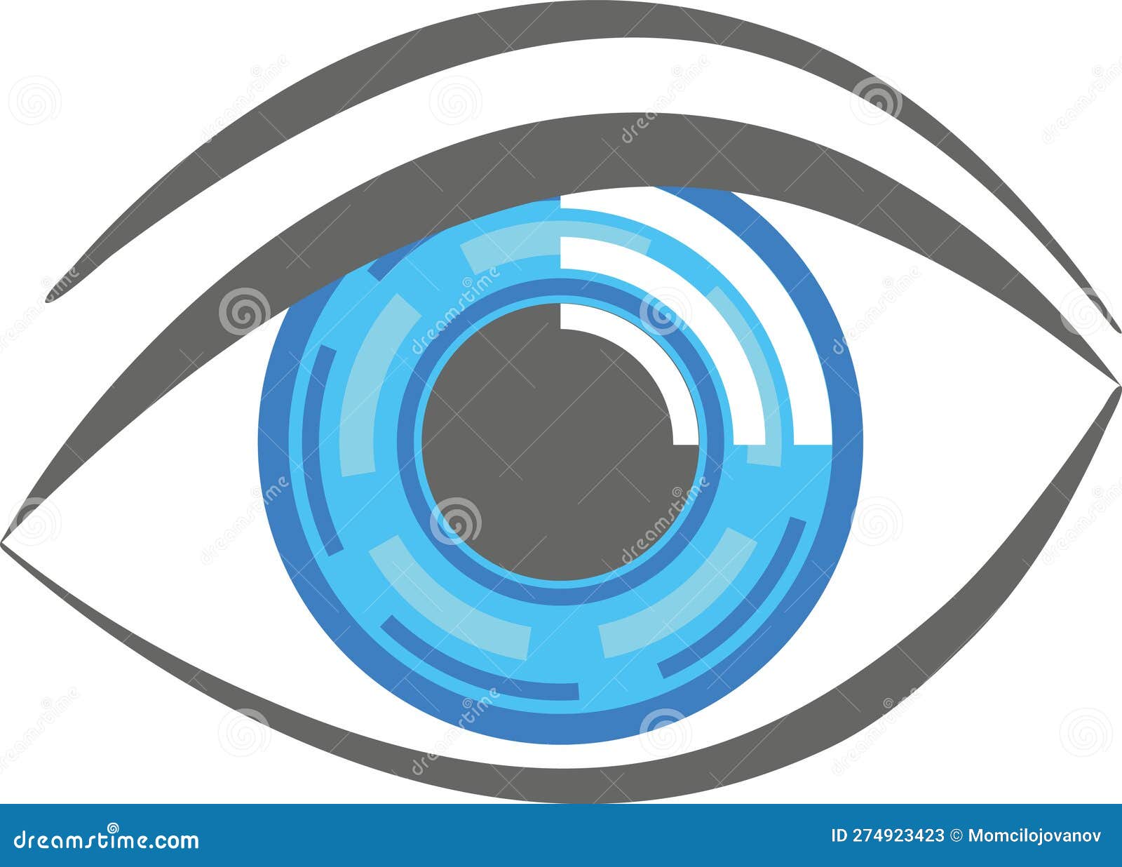 Blue eye illustration stock vector. Illustration of iris - 274923423