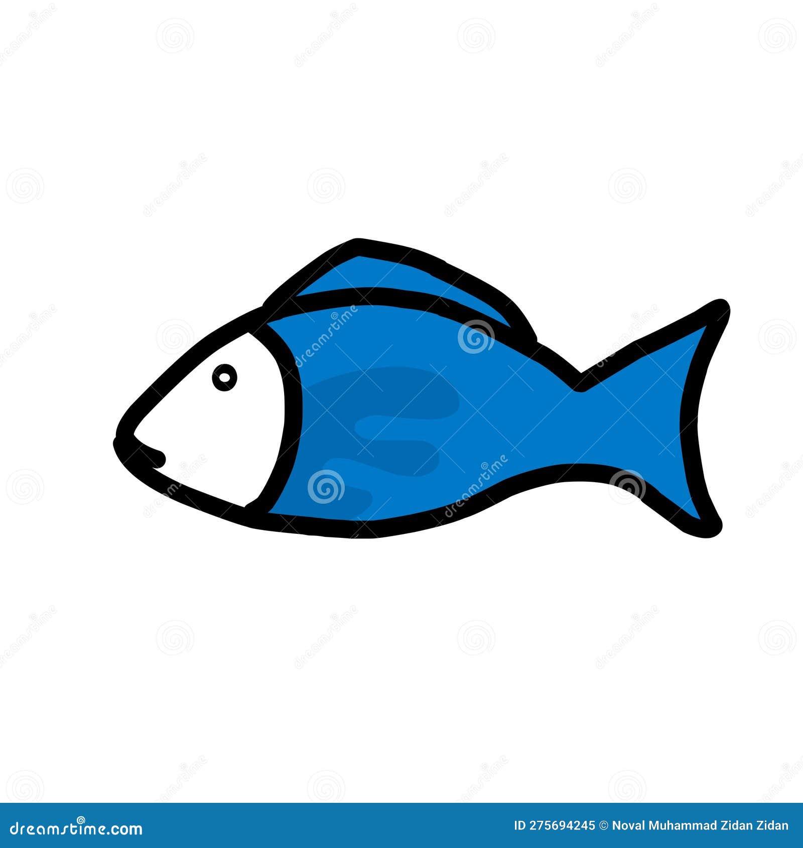 Simple Blue Fish Illustration Stock Illustration - Illustration of wing ...