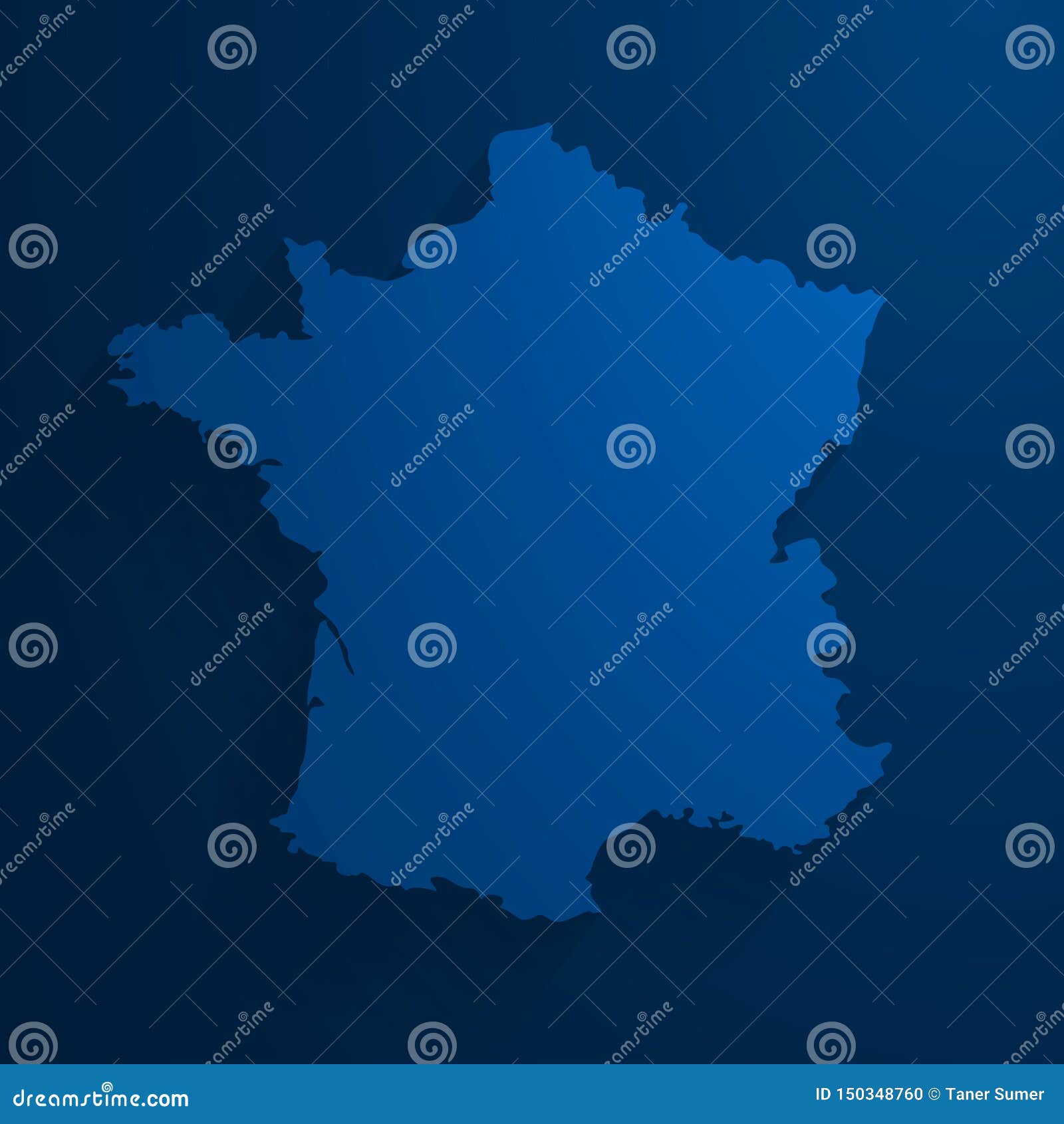 Simple Blue France Map Background, Vector Stock Vector - Illustration ...