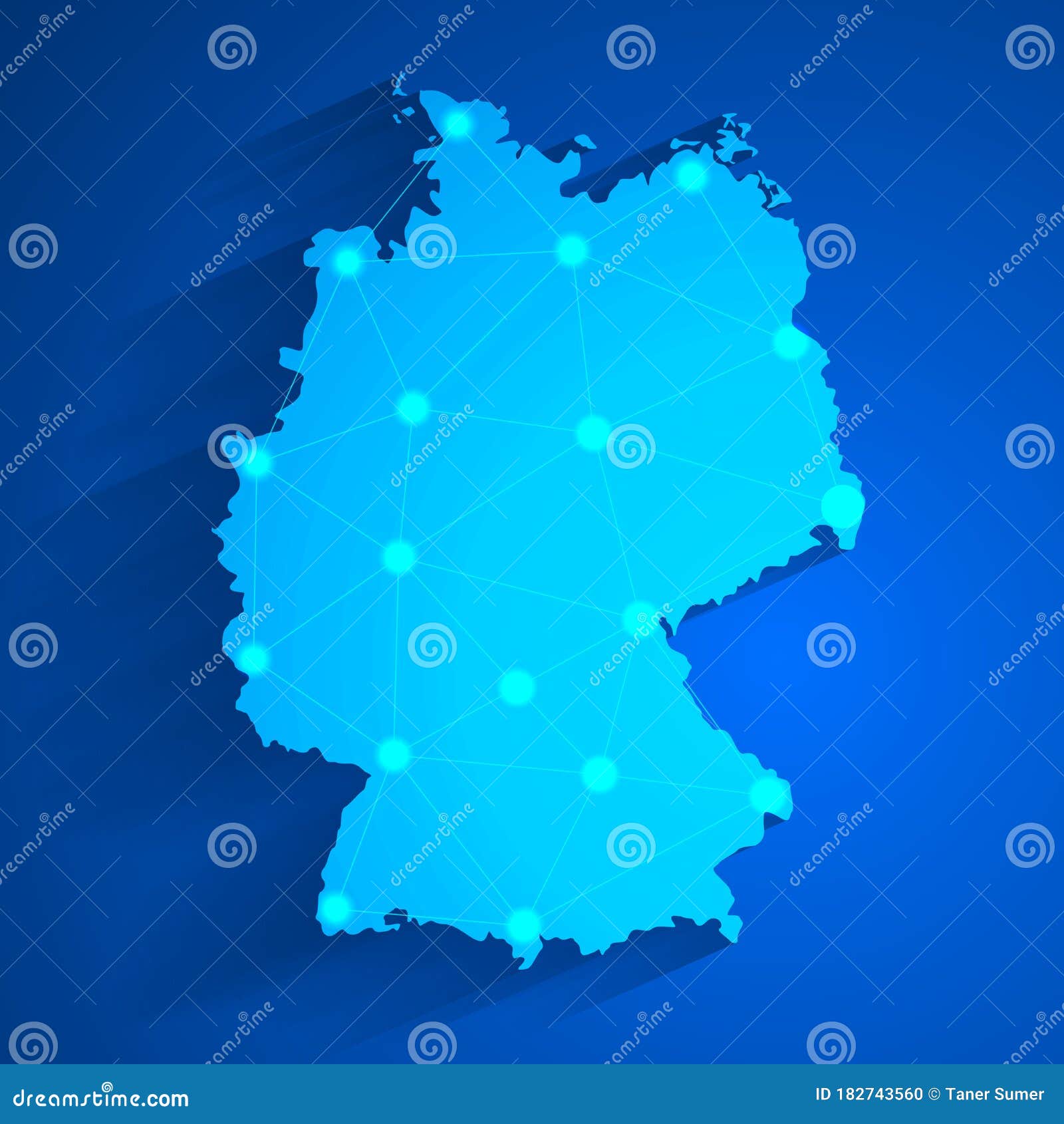 Simple Blue Germany Map Technology Background, Vector Stock Vector ...