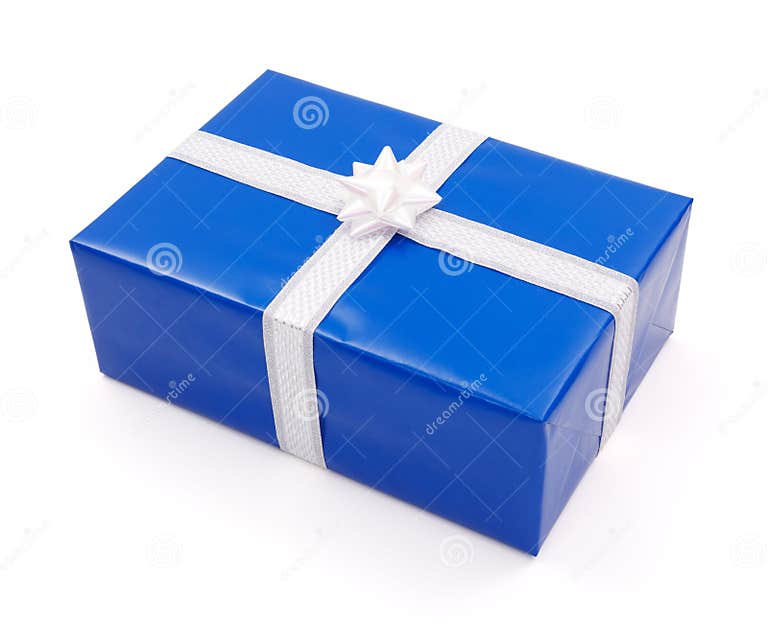 Simple blue gift stock image. Image of container, birthday - 22374023