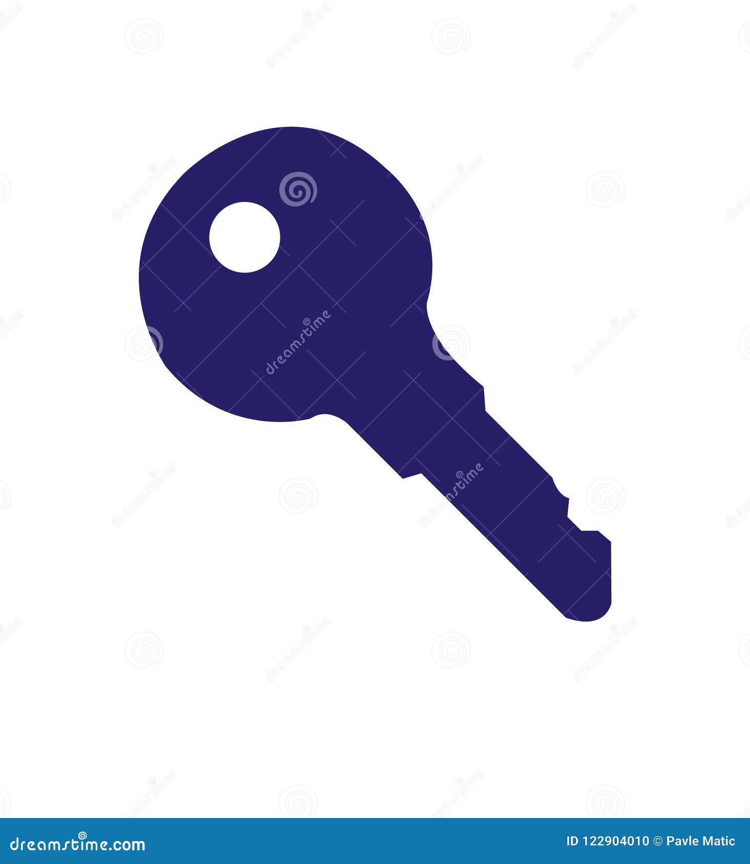 Simple blue key silhouette stock vector. Illustration of door - 122904010