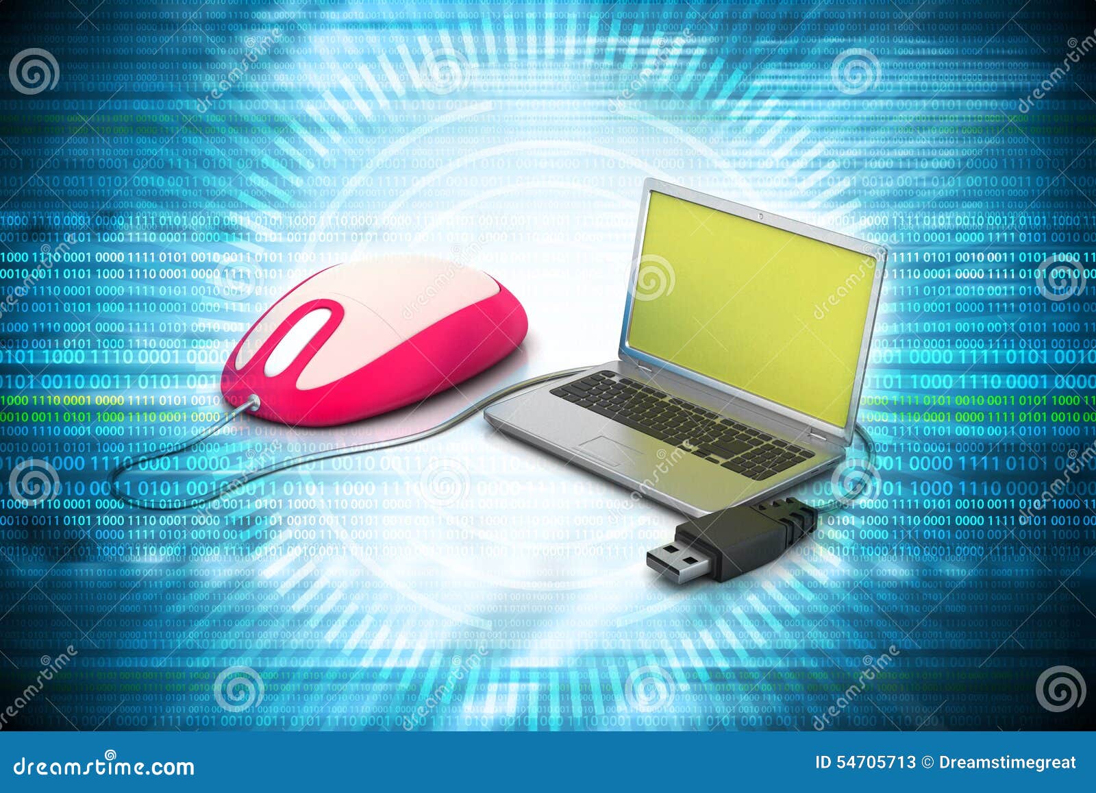 Simple Blue Laptop with Mouse Stock Illustration - Illustration of ...
