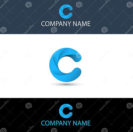 Simple Blue Letter C Logo Theme Stock Vector - Illustration of type ...