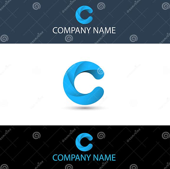 Simple Blue Letter C Logo Theme Stock Vector - Illustration of type ...