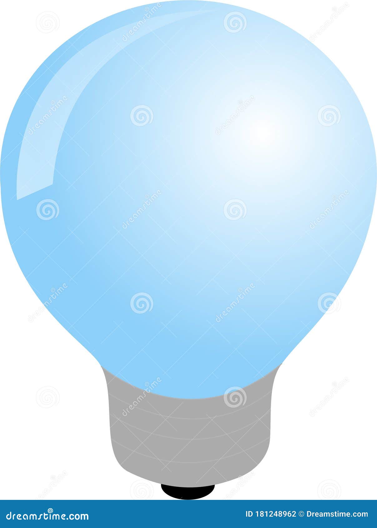 Simple Blue Light Bulb with Glare Stock Vector - Illustration of glass ...