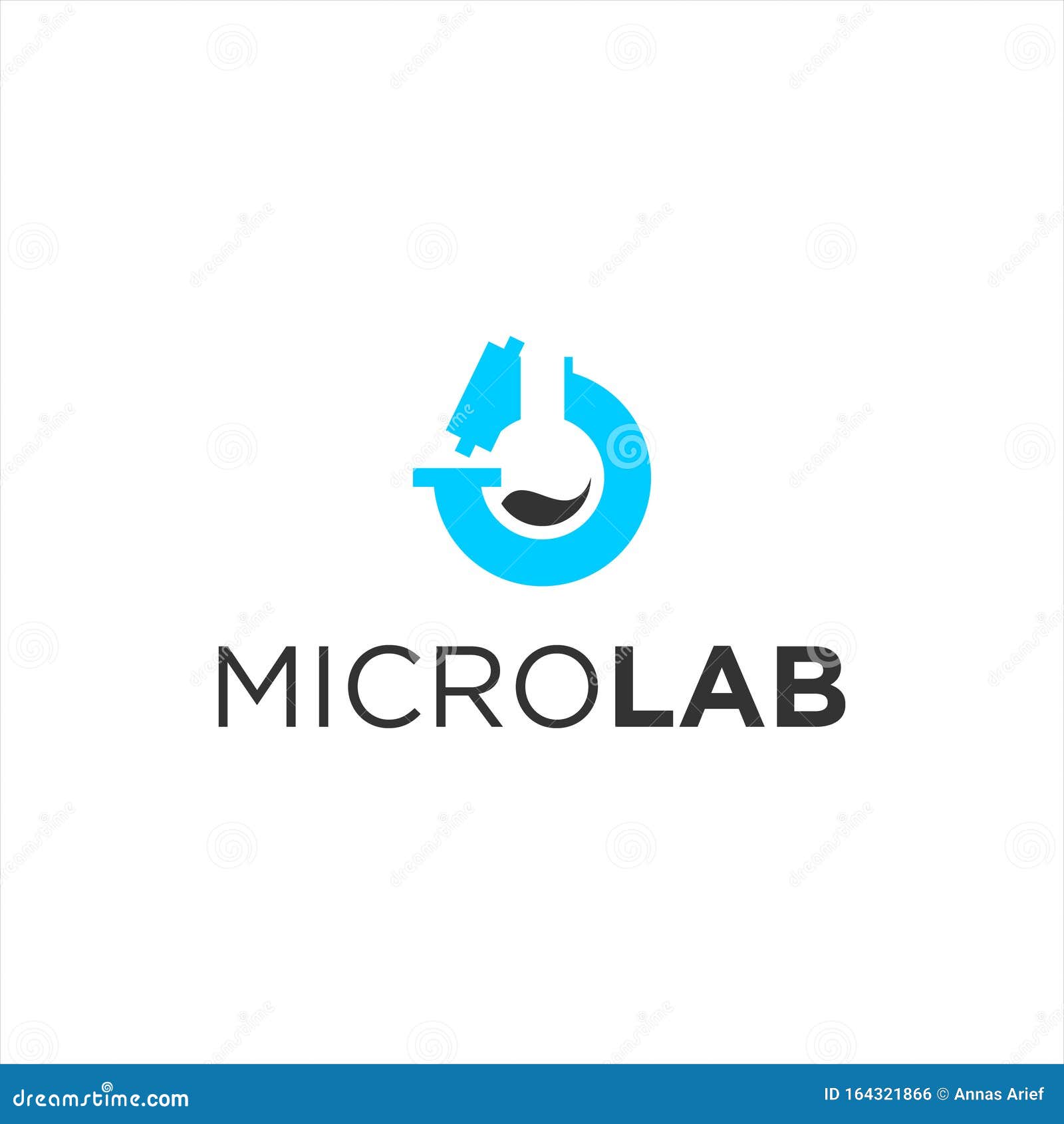 Simple Blue Micro Lab Science Logo Design Idea Stock Vector ...