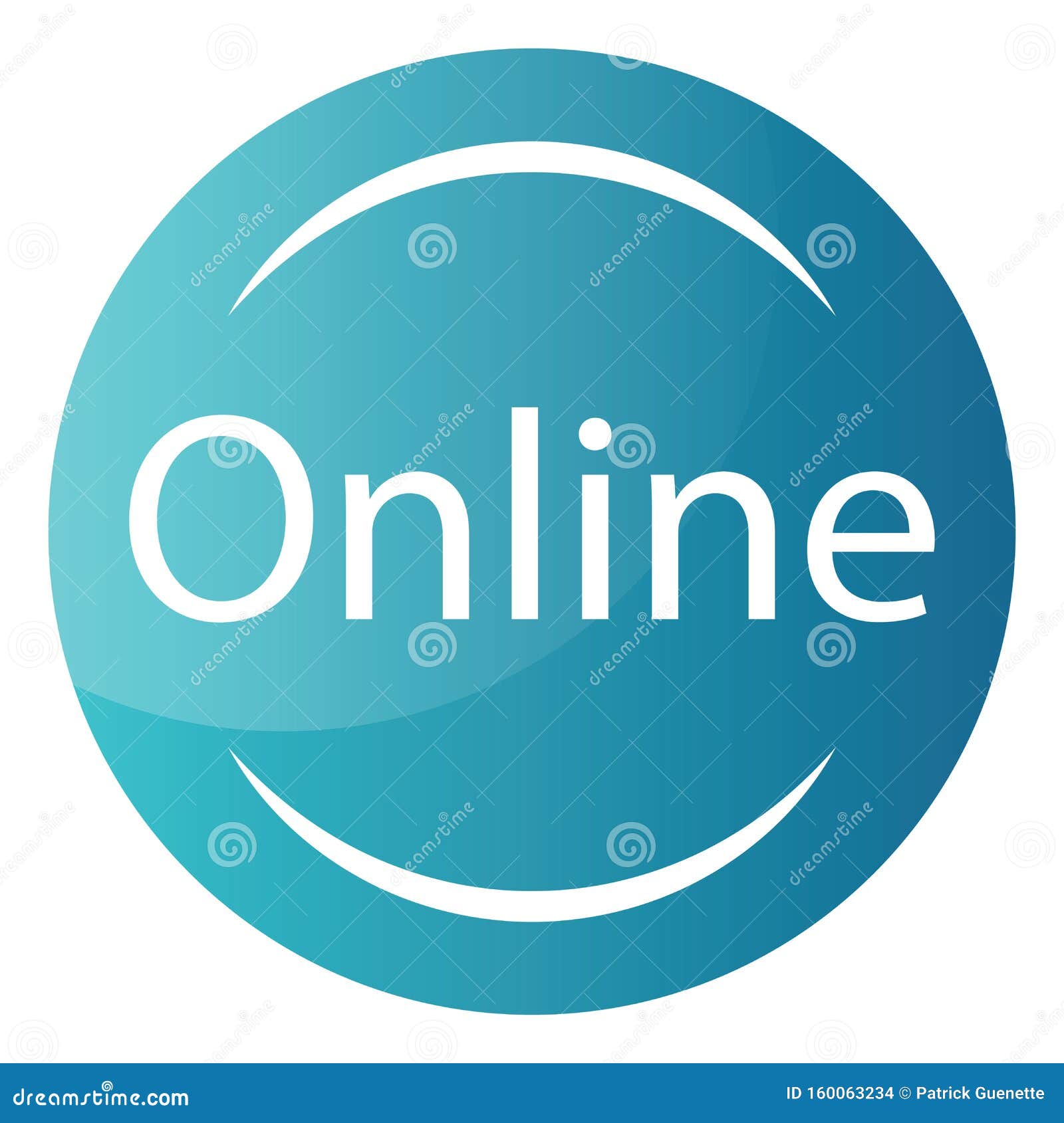 Simple Blue Online Button Vector Illustration on a Stock Vector ...
