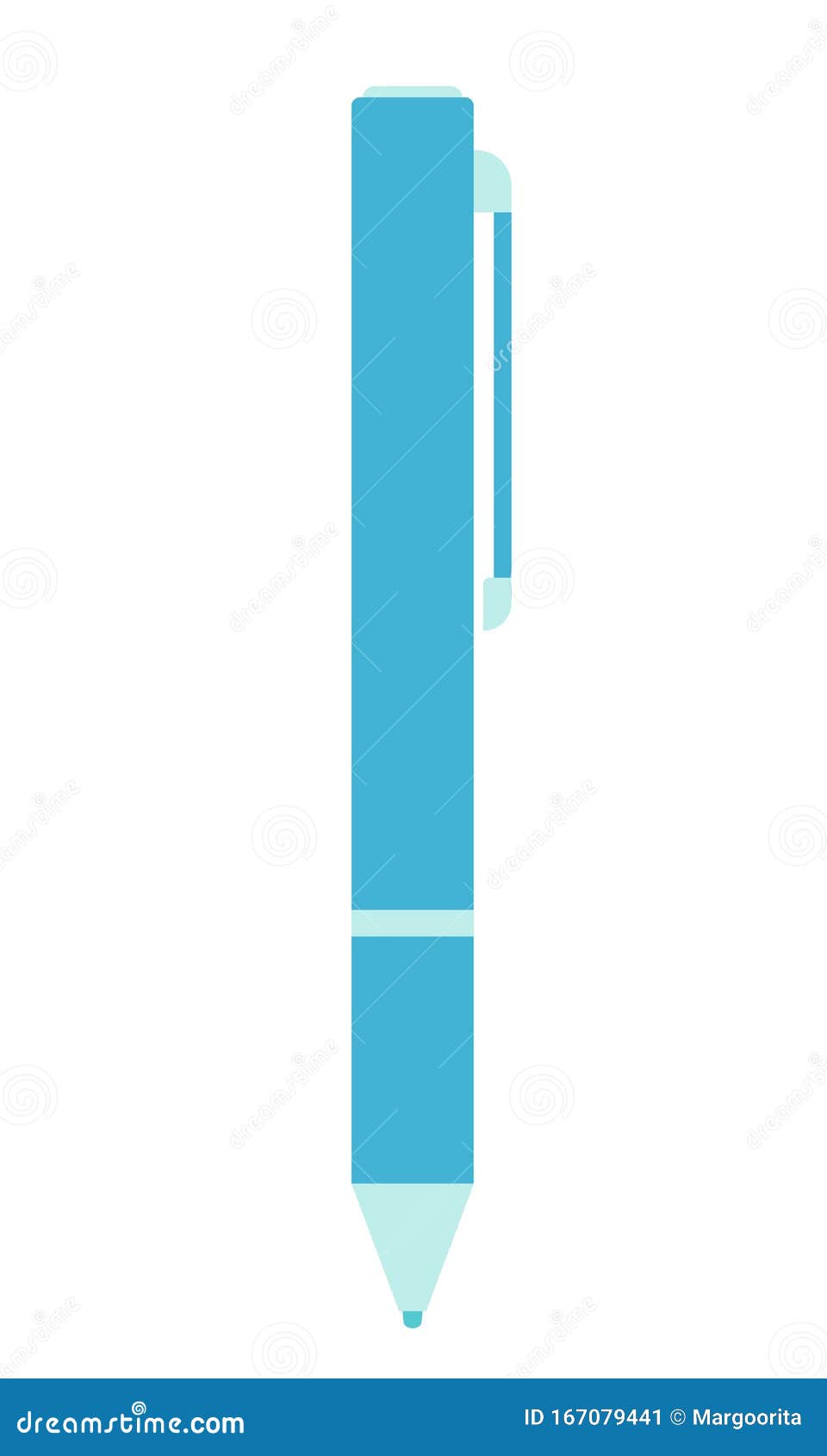 Simple Blue Pen Icon on a White Background. Vector Illustration Stock ...