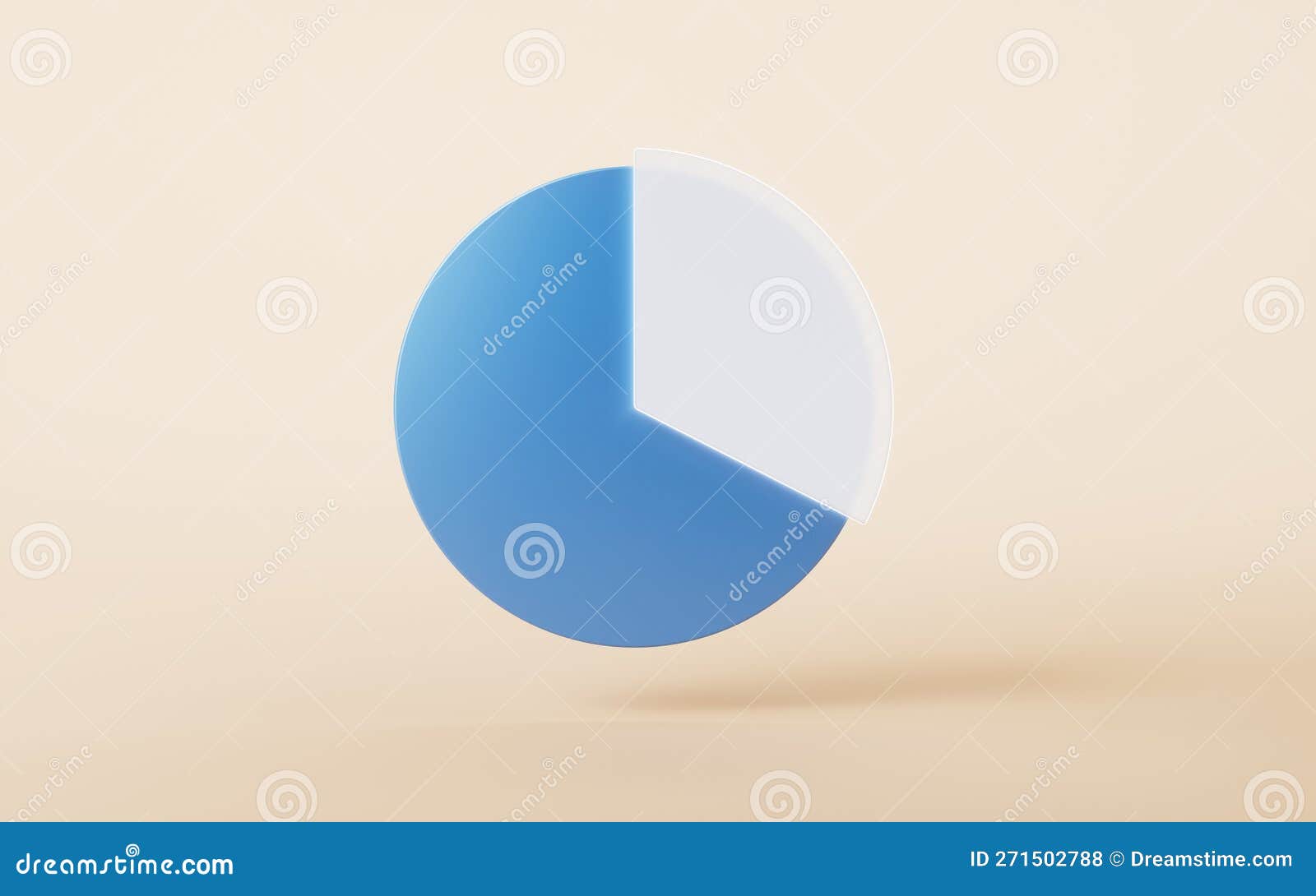 A Simple Blue Pie Chart, 3d Rendering Stock Illustration - Illustration ...
