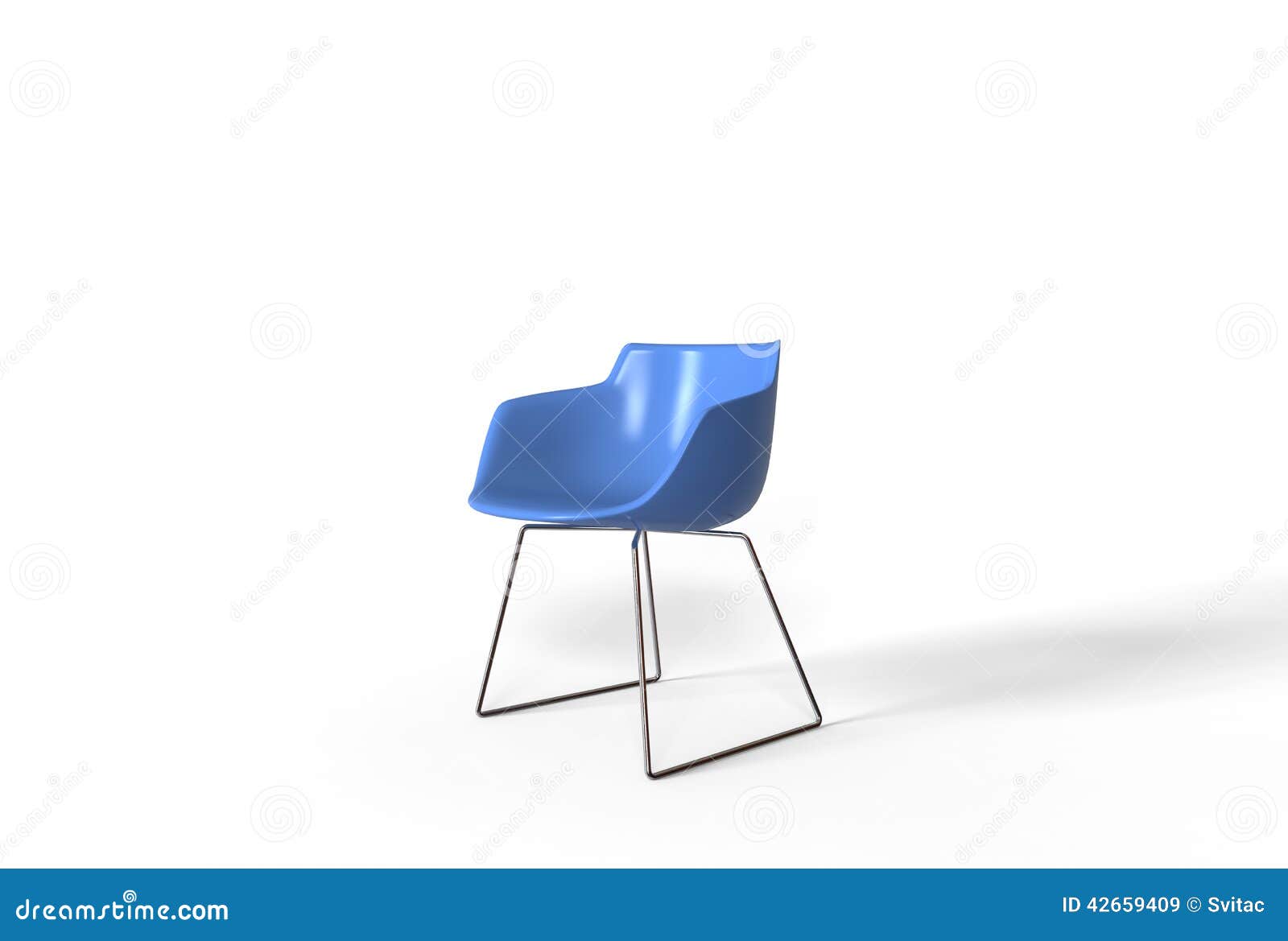 Simple blue plastic chair stock image. Image of comfortable - 42659409