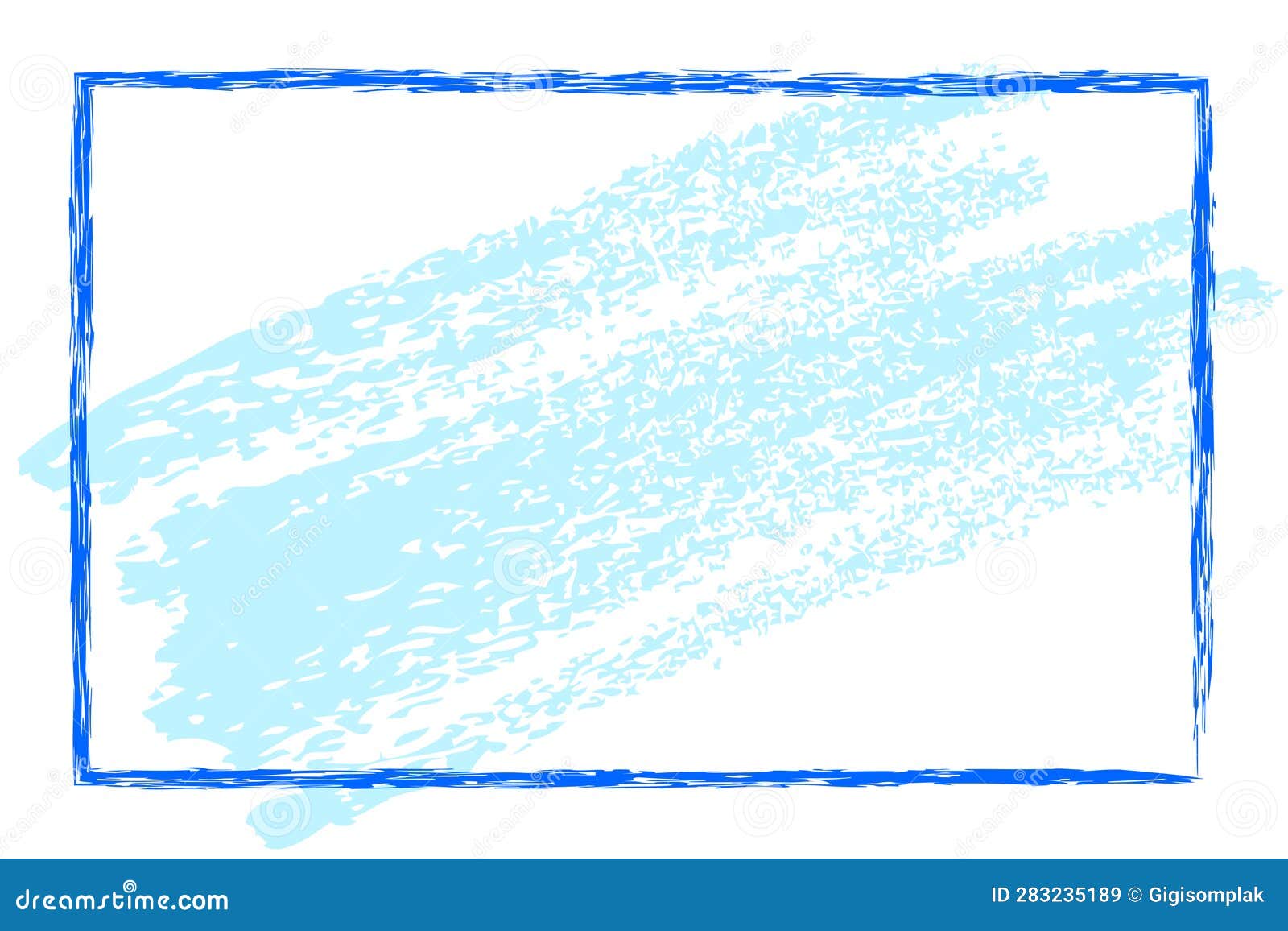 Simple Blue Rectangle Background Hand Draw Vector Crayon Sketch Frame ...