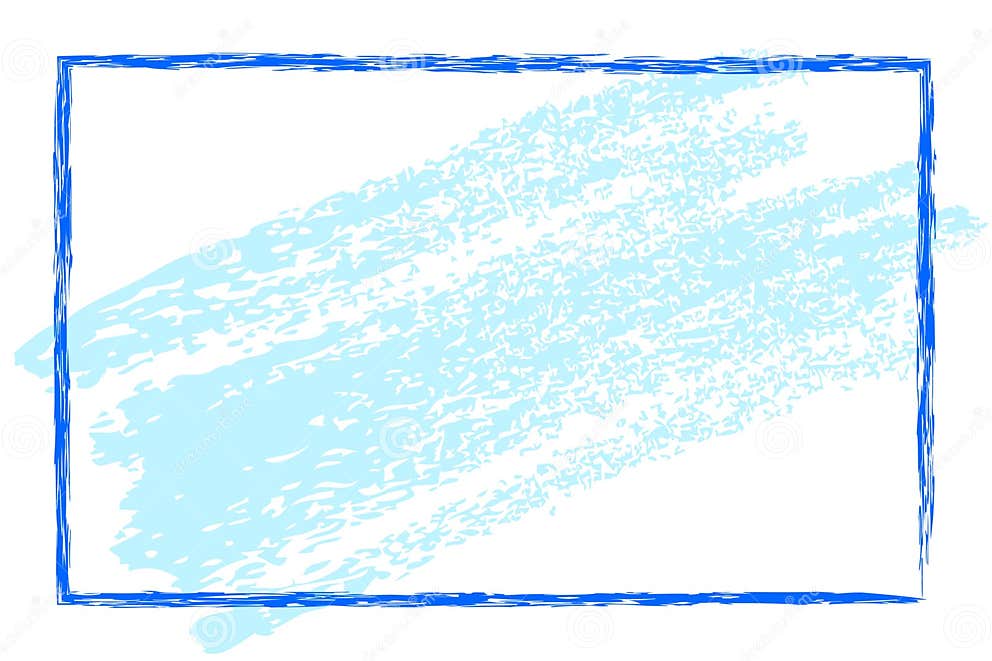 Simple Blue Rectangle Background Hand Draw Vector Crayon Sketch Frame ...