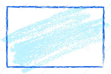 Simple Blue Rectangle Background Hand Draw Vector Crayon Sketch Frame ...