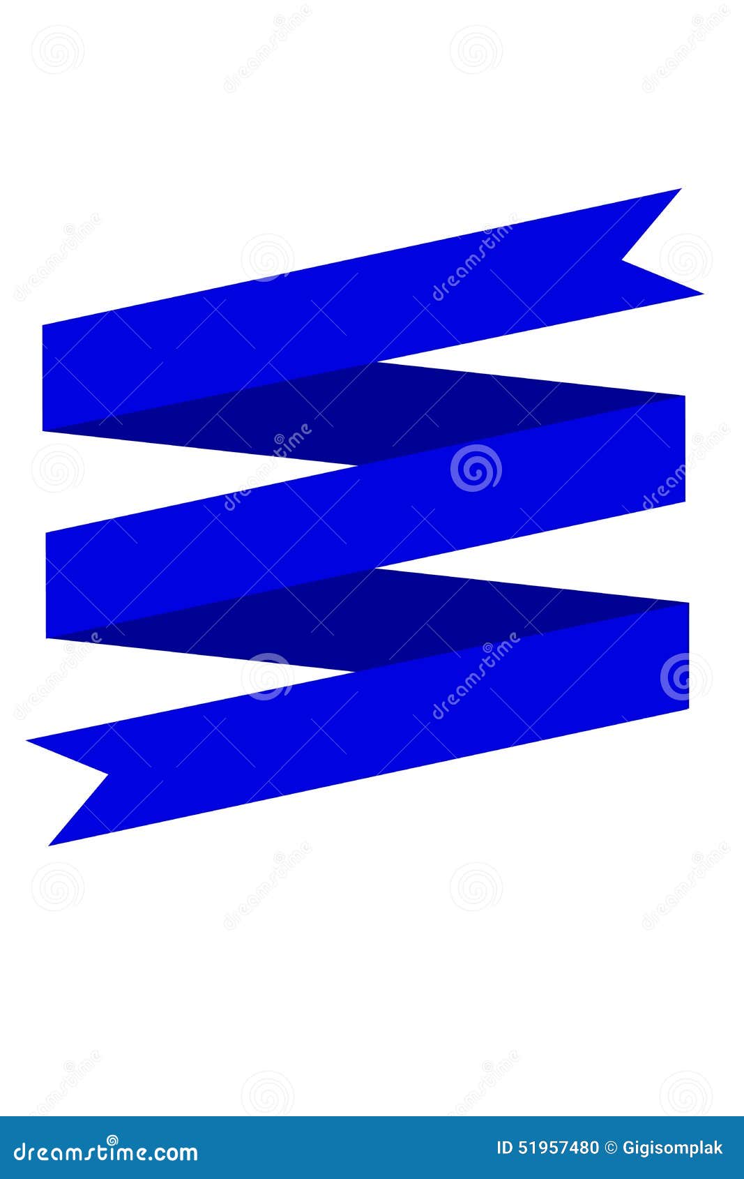 Simple Blue Ribbon for Label Stock Vector - Illustration of message ...