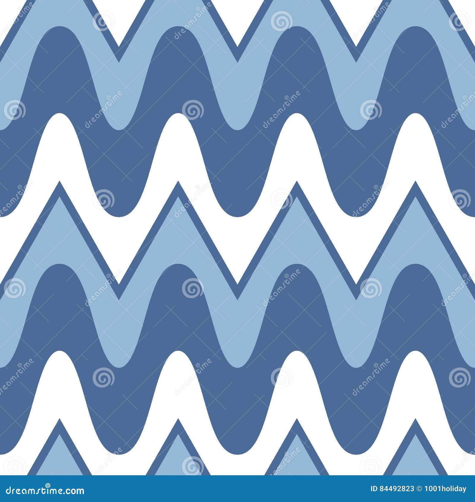 Simple Blue Scalloped Seamless Pattern Stock Vector - Illustration of ...