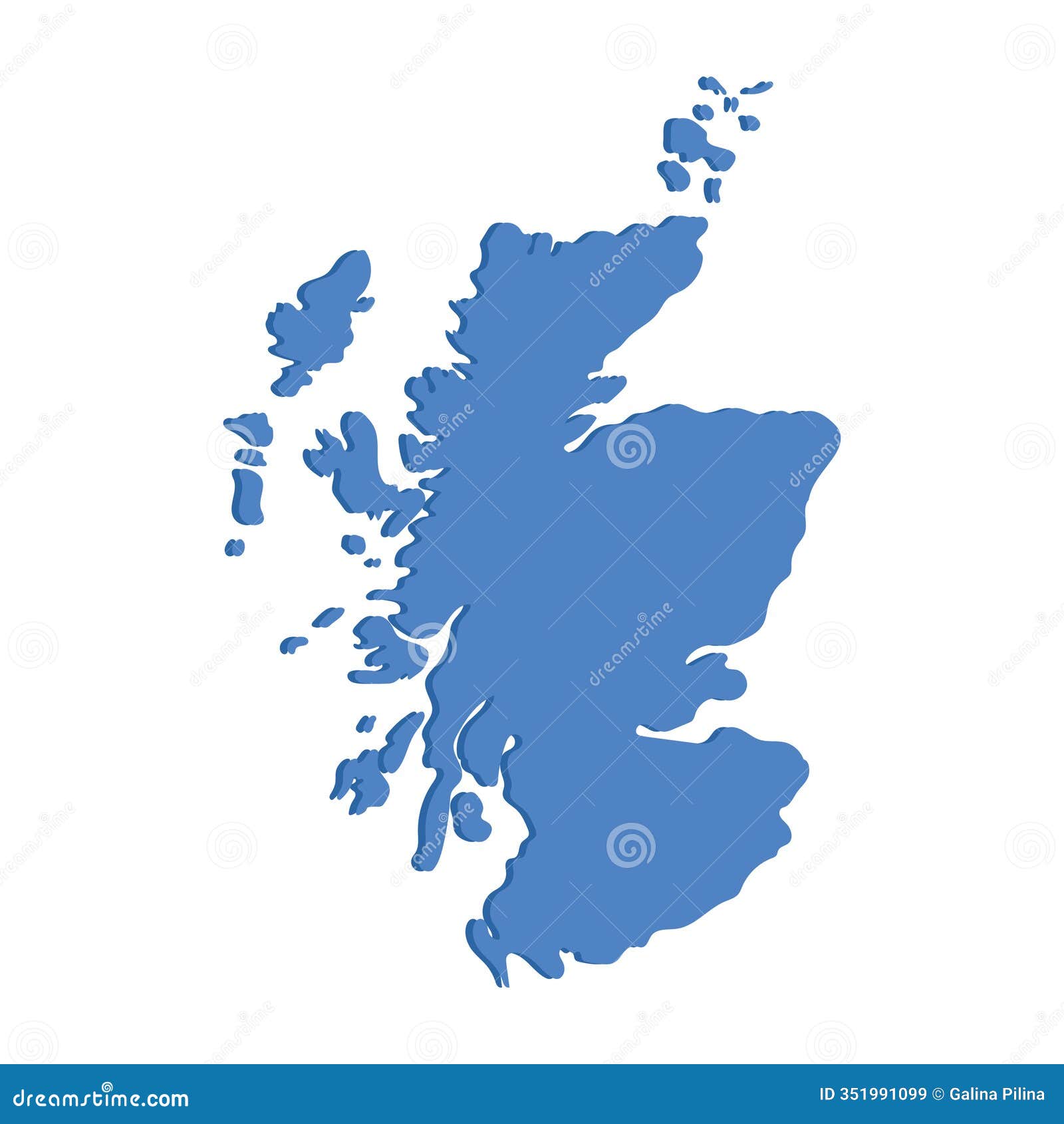 A Simple Blue Scotland Silhouette. Scottish Map Icon Stock Illustration ...
