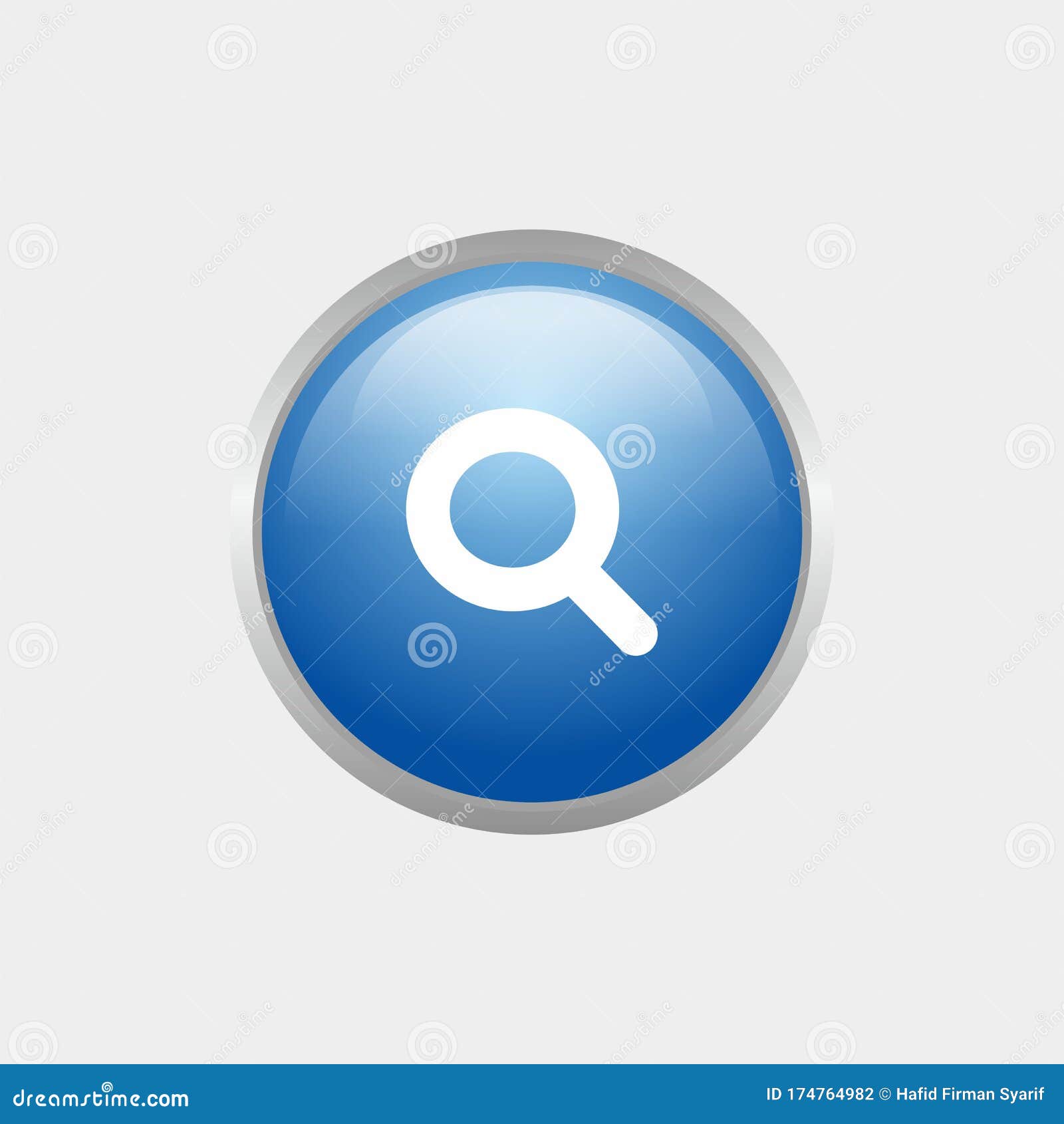 Simple Blue Search Glossy Icon Stock Vector - Illustration of ...