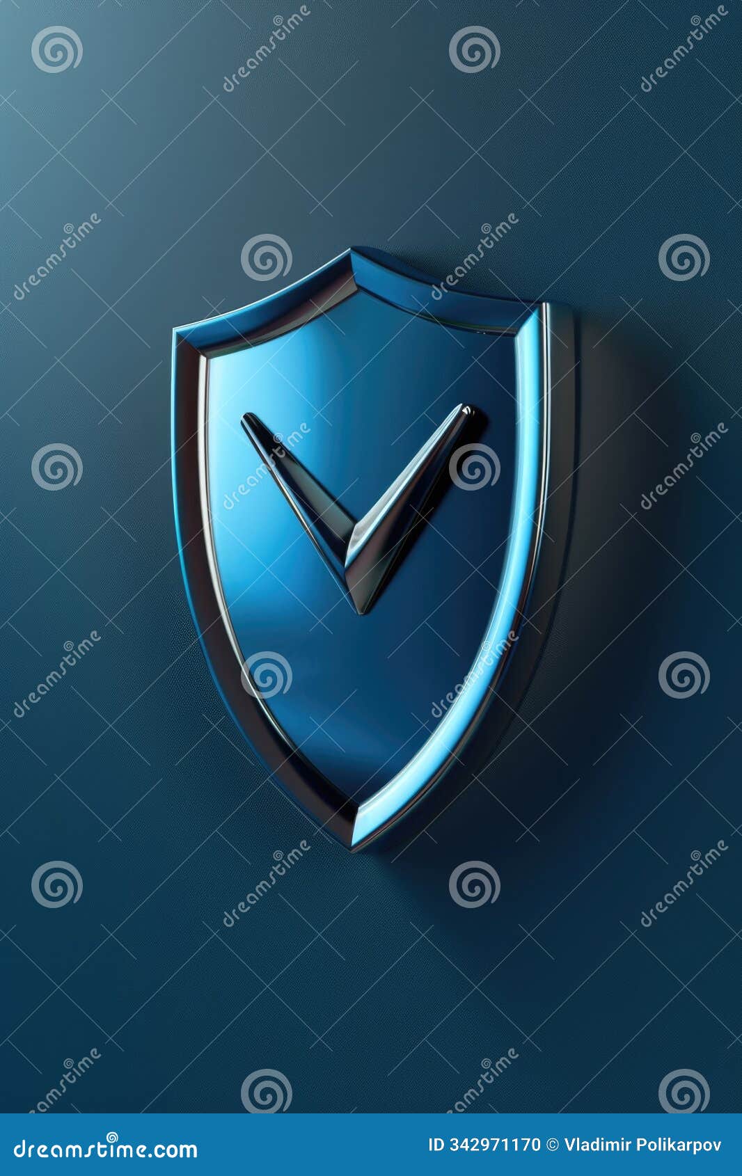 A Simple Blue Shield Featuring a Tick Symbol Stock Illustration ...