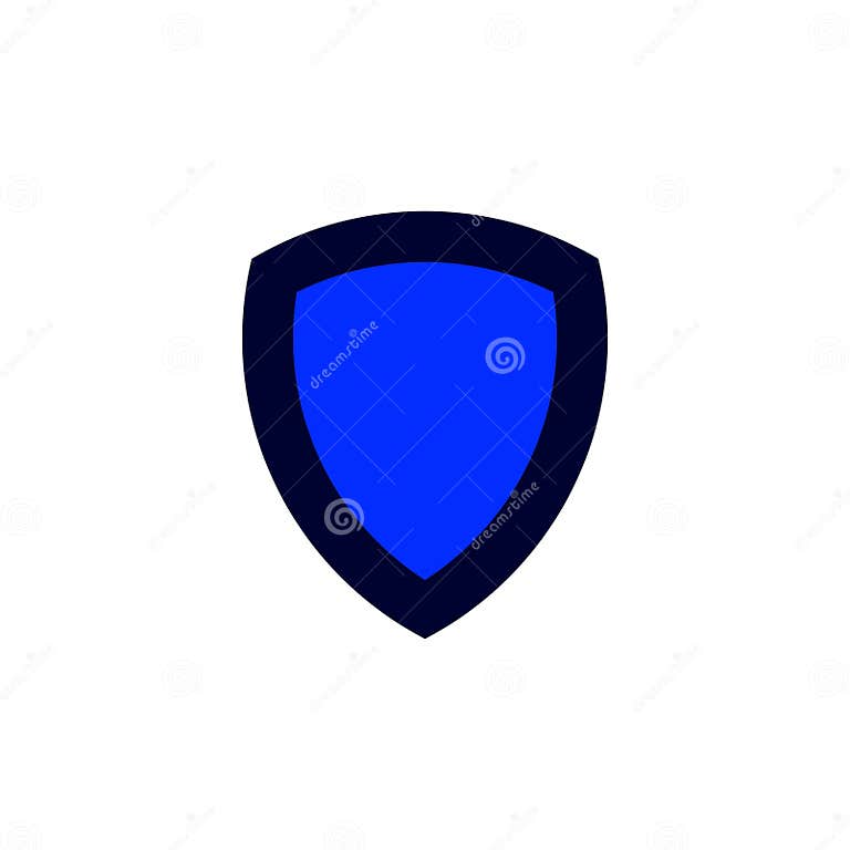 Simple Blue Shield Vector Logo Icon Stock Vector - Illustration of ...
