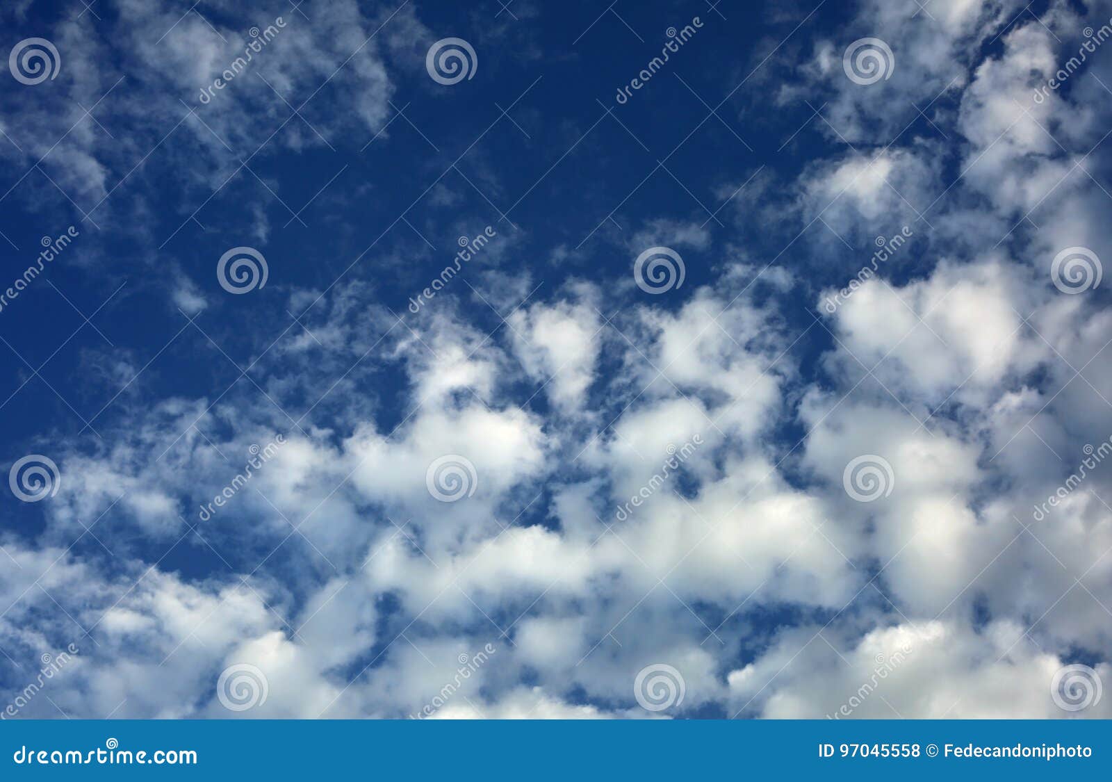 Simple Blue Sky Background with Clouds Stock Photo - Image of ...