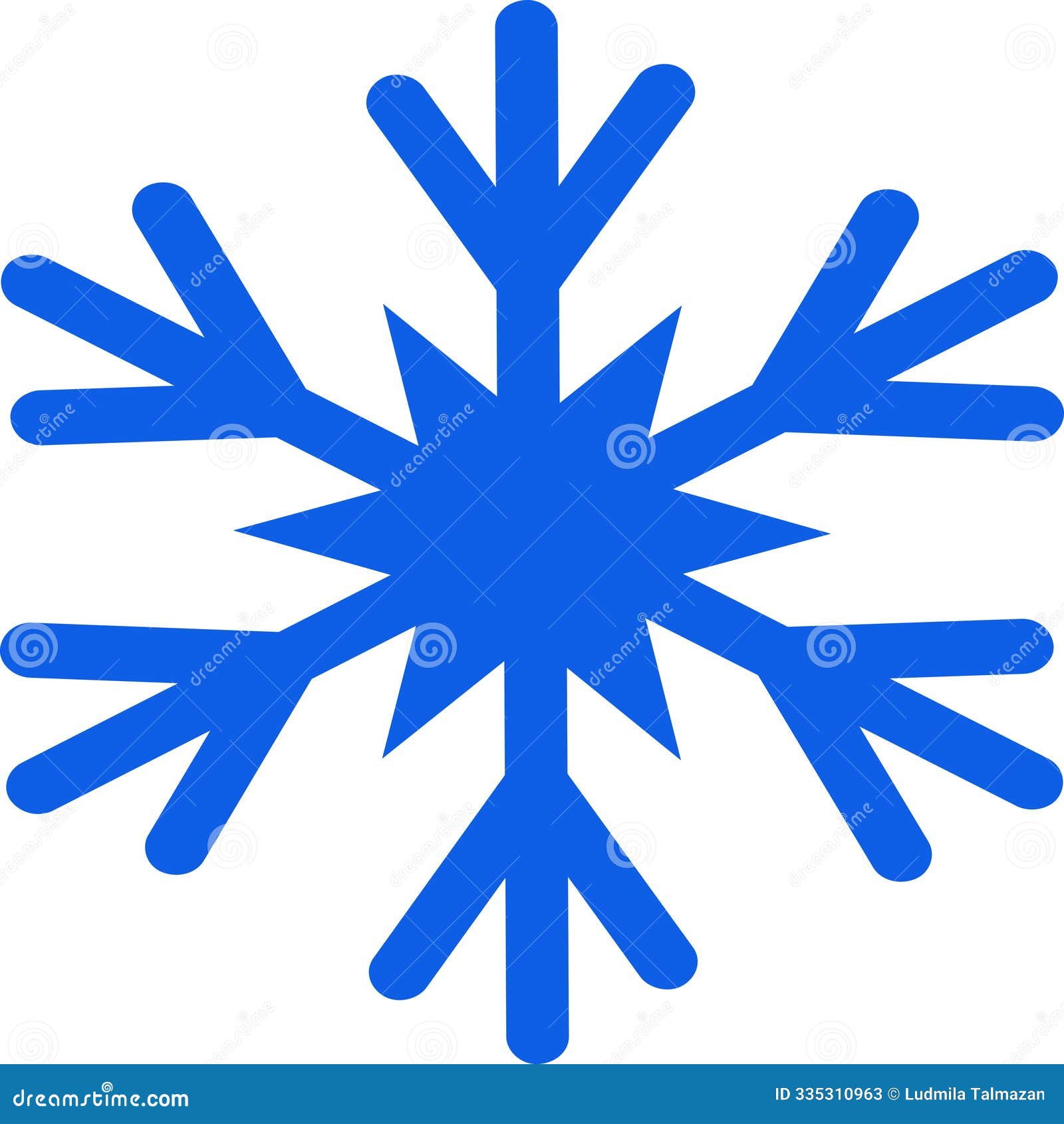 Simple Blue Snowflake on Transparent Background, Vector Design Stock ...