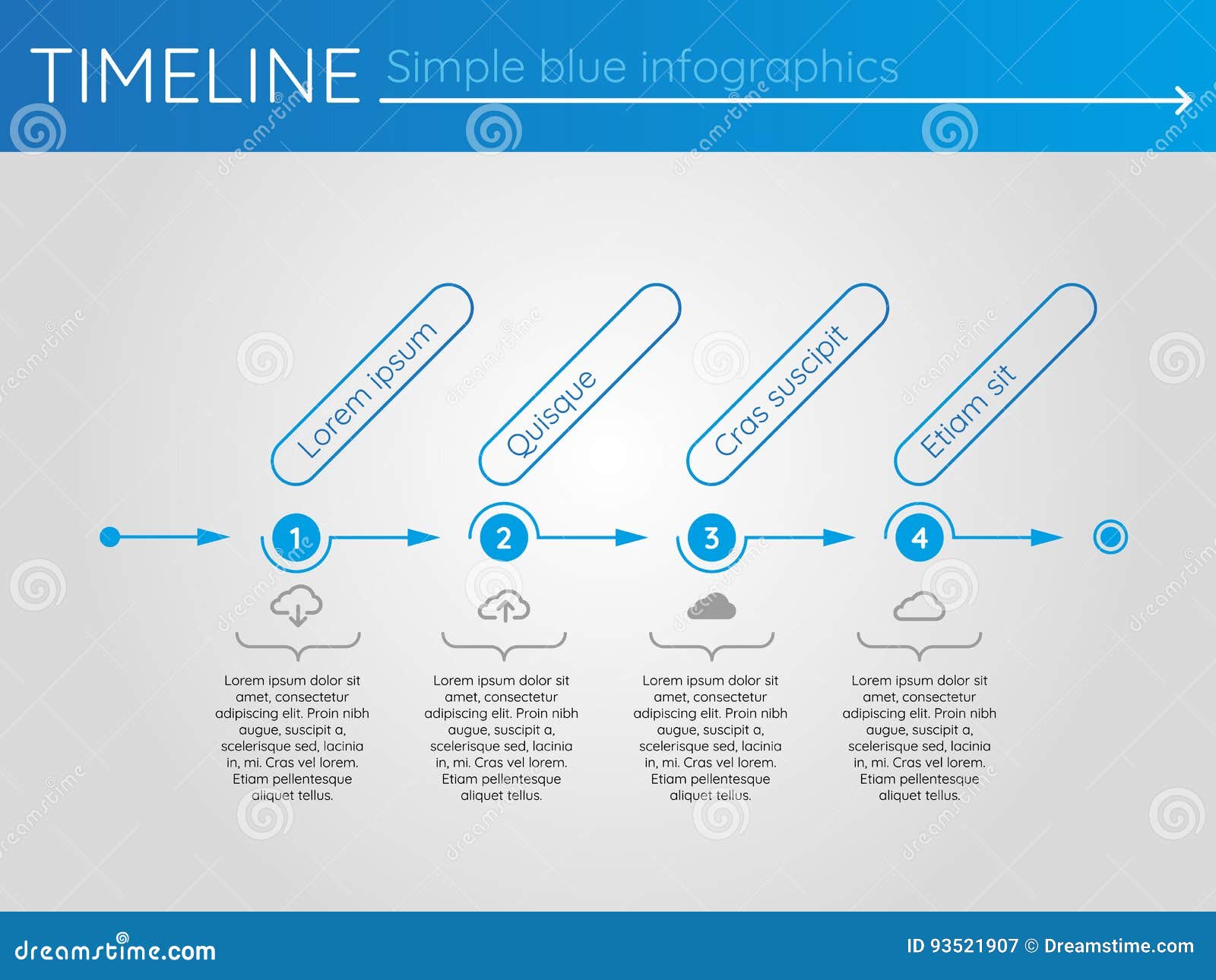 Simple Blue Timeline 5, Infographics Stock Illustration - Illustration ...
