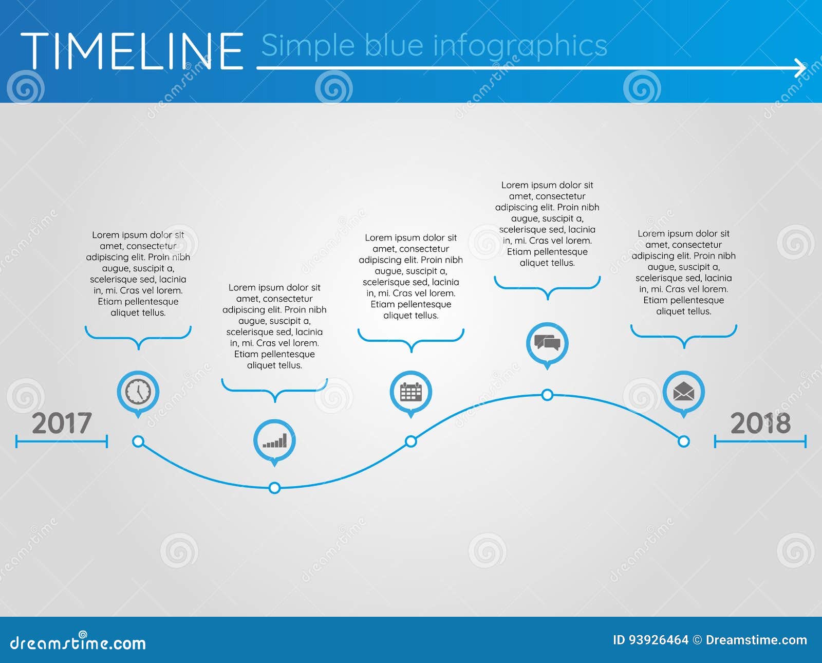 Blue Timeline Infographic Template Vector Illustration | CartoonDealer ...