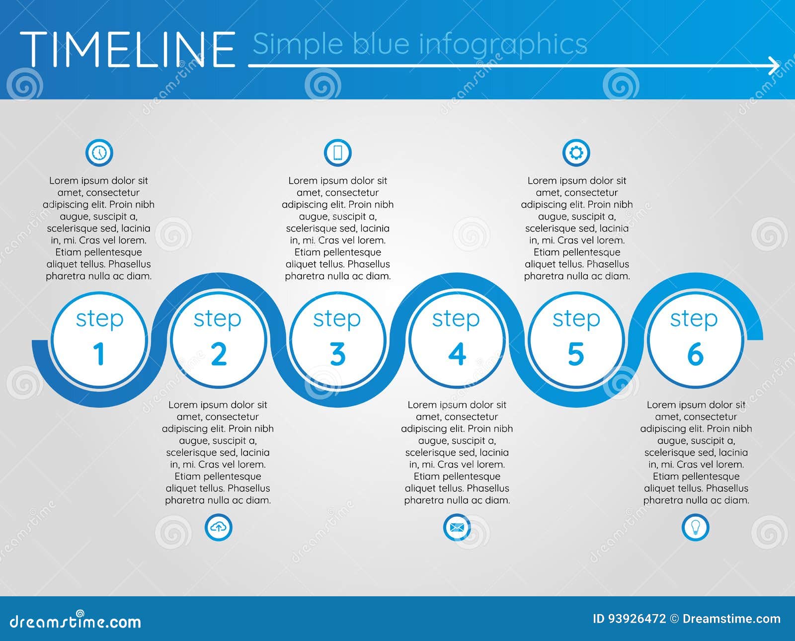 Simple Blue Timeline 15, Infographics Stock Illustration - Illustration ...