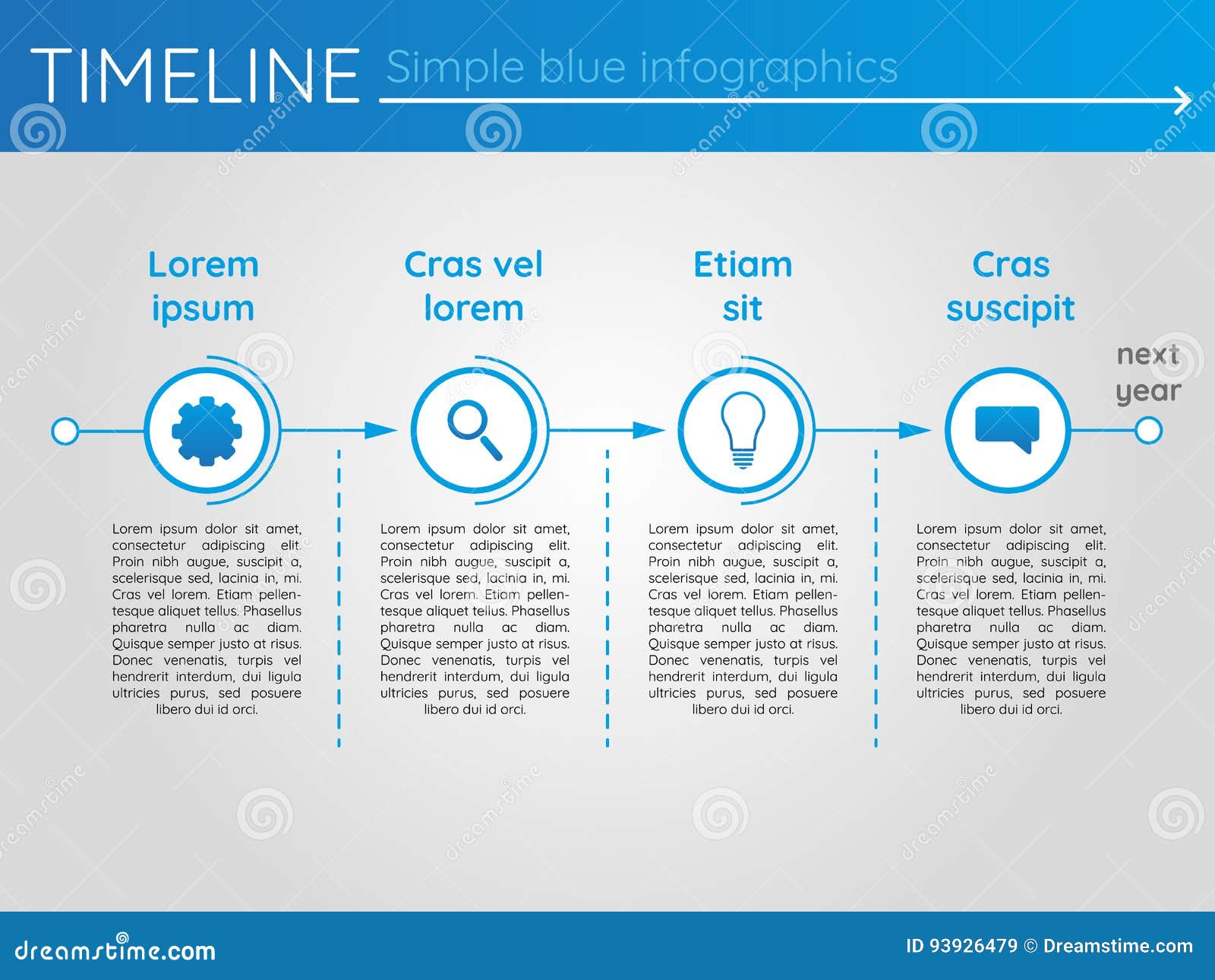 Simple Blue Timeline 20, Infographics Stock Illustration - Illustration ...