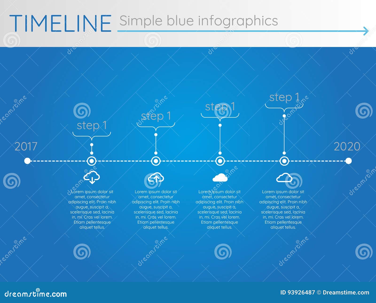 Simple Blue Timeline 23, Infographics Stock Illustration - Illustration ...