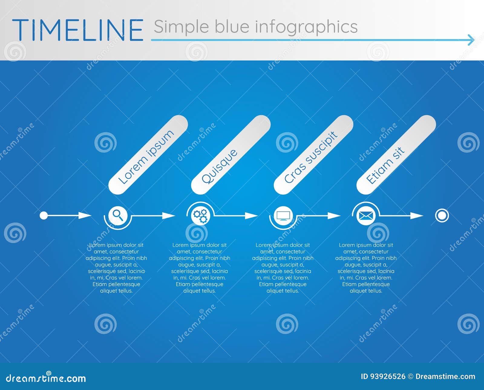 Blue Timeline Infographic Template Vector Illustration | CartoonDealer ...