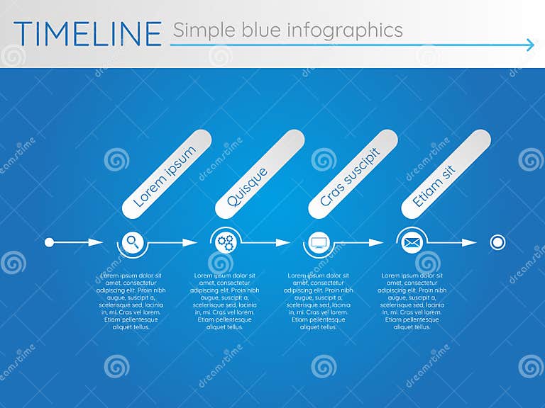 Simple Blue Timeline 24, Infographics Stock Illustration - Illustration ...