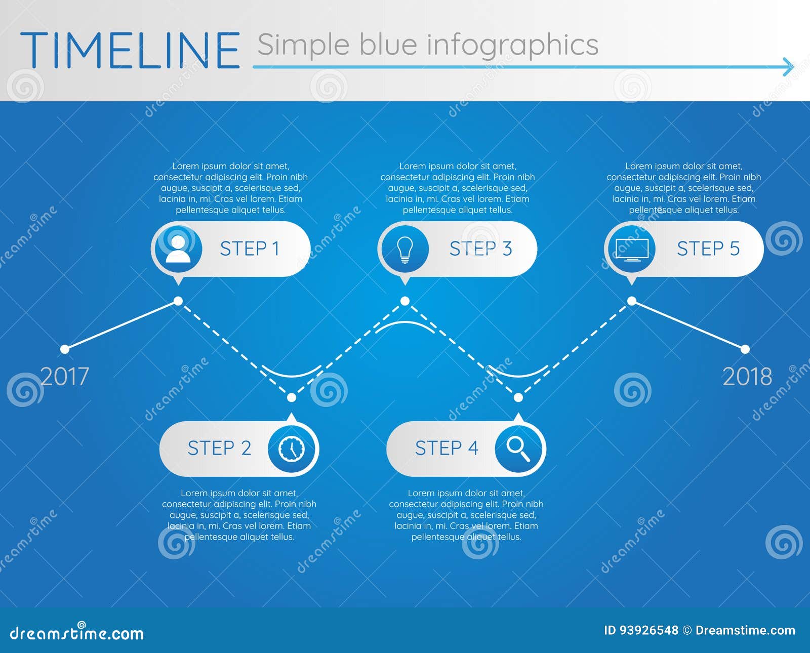 Blue Timeline Infographic Template Vector Illustration | CartoonDealer ...