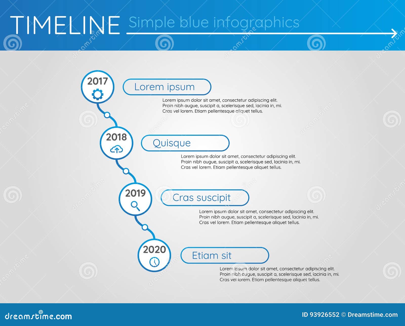 Blue Timeline Infographic Template Vector Illustration | CartoonDealer ...
