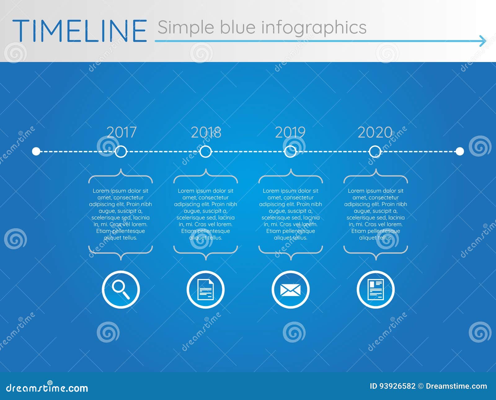 Blue Timeline Infographic Template Vector Illustration | CartoonDealer ...
