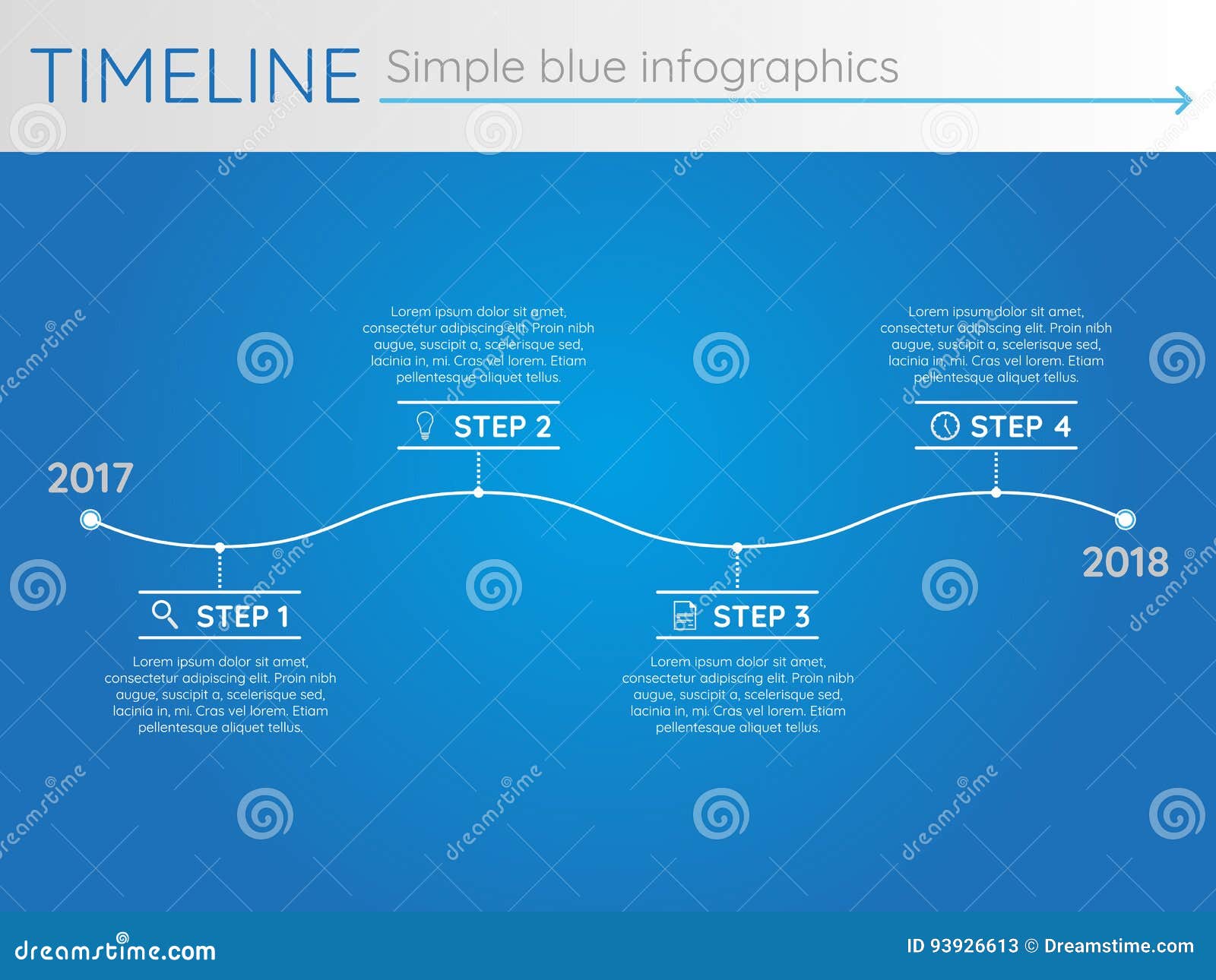 Simple Blue Timeline 29, Infographics Stock Illustration - Illustration ...