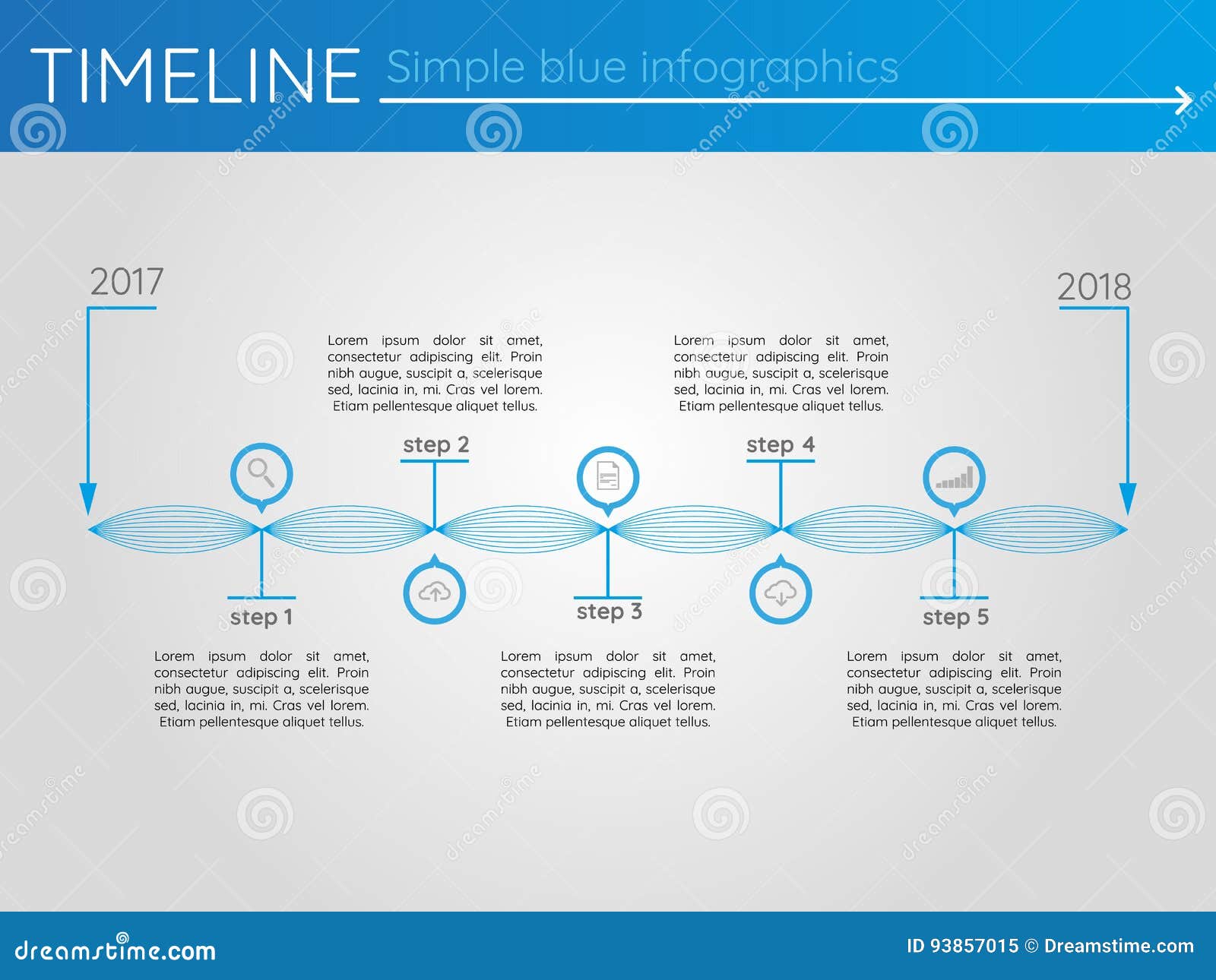 Blue Timeline Infographic Template Vector Illustration | CartoonDealer ...