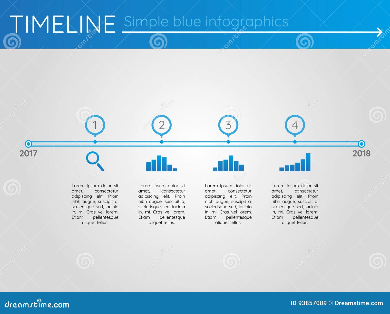 Simple Blue Timeline 6, Infographics Stock Illustration - Illustration ...