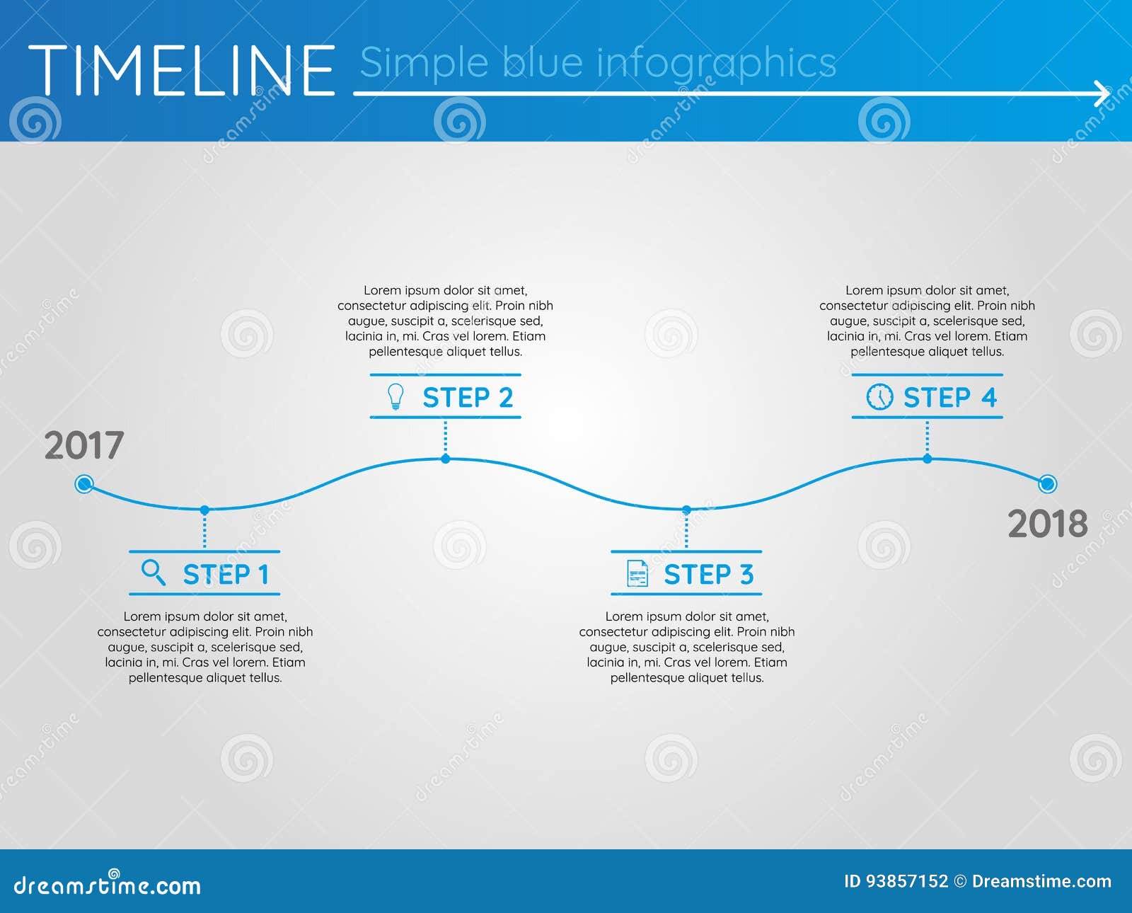 Blue Timeline Infographic Template Vector Illustration | CartoonDealer ...
