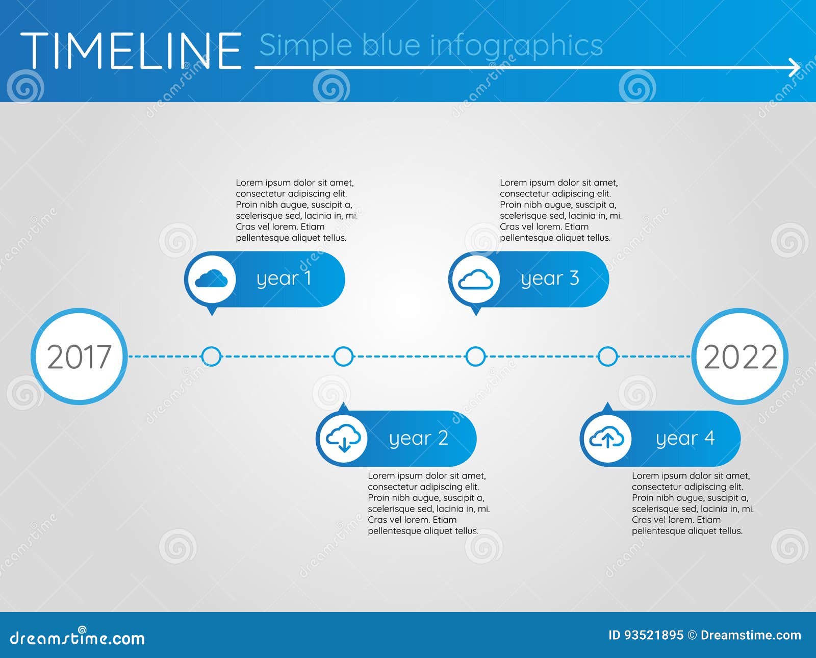 Blue Timeline Infographic Template Vector Illustration | CartoonDealer ...