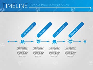 Simple Blue Timeline 4, Infographics Vector Stock Vector - Illustration ...
