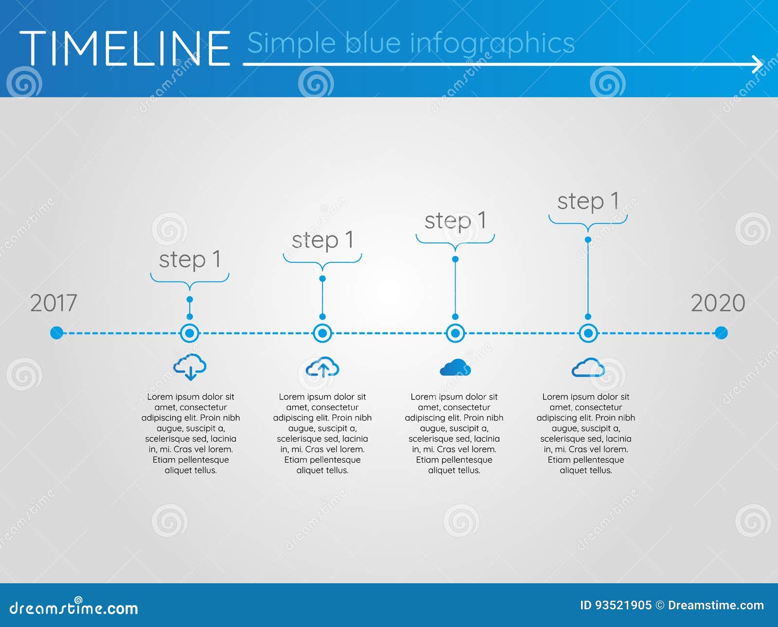 Simple Blue Timeline 3, Infographics Vector Stock Vector - Illustration ...