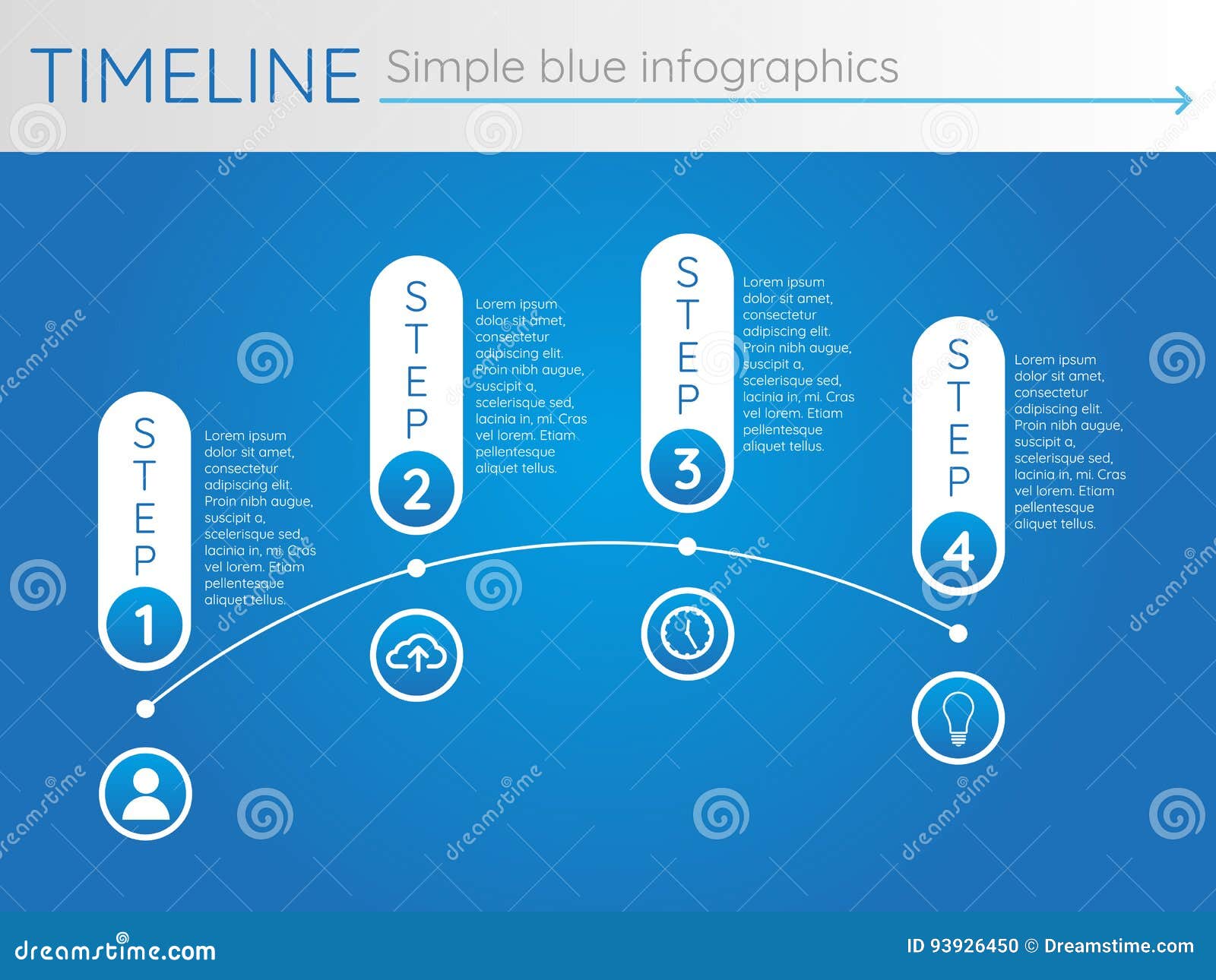 Simple Blue Timeline 30, Infographics Vector Stock Vector ...