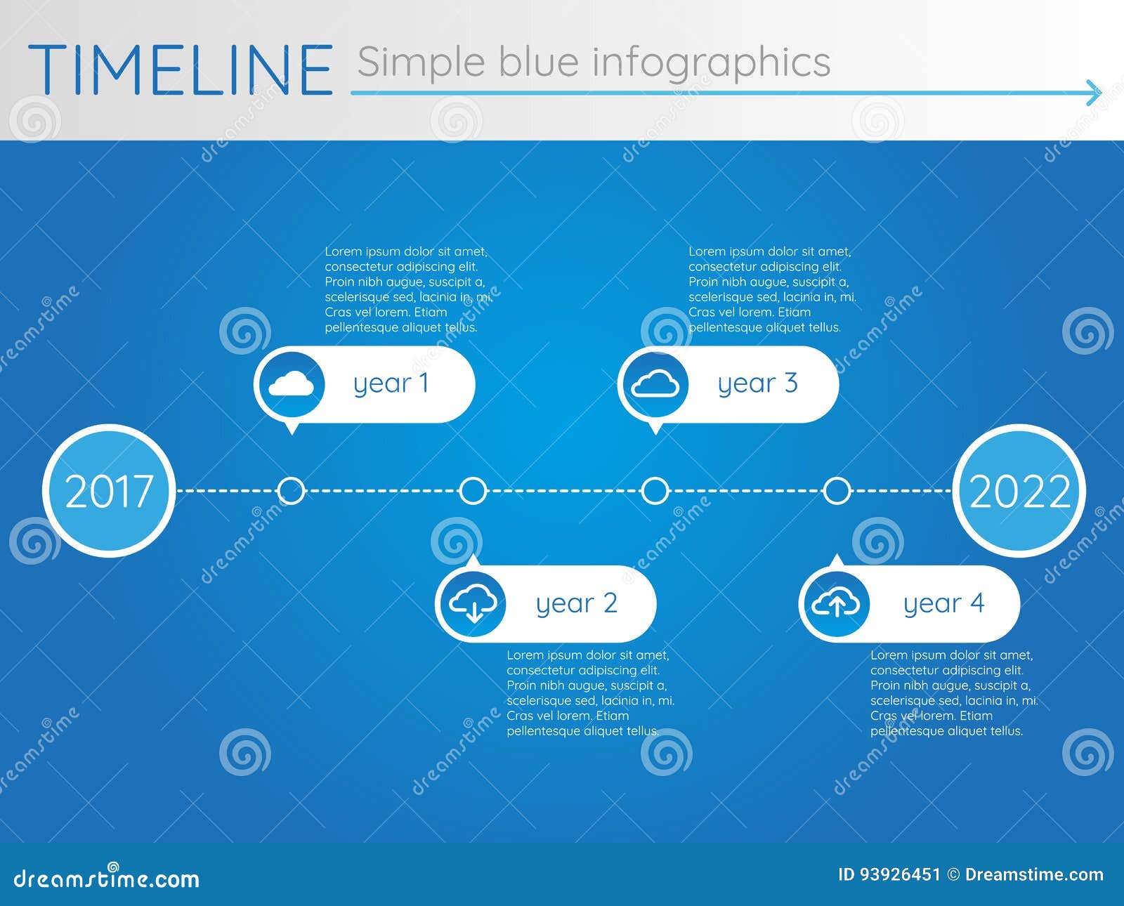 Blue Timeline Infographic Template Vector Illustration | CartoonDealer ...