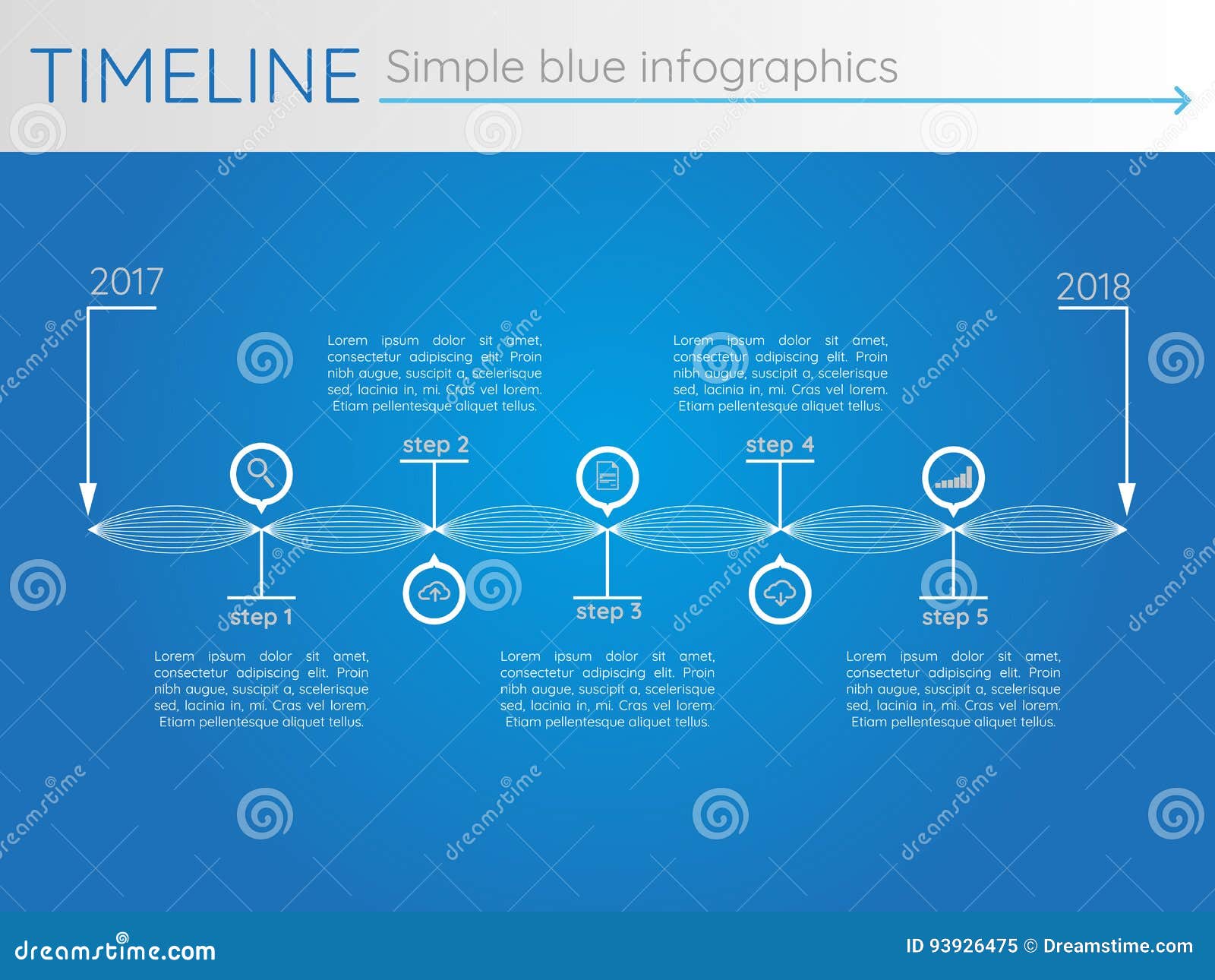 Simple Blue Timeline 27, Infographics Vector Stock Vector ...