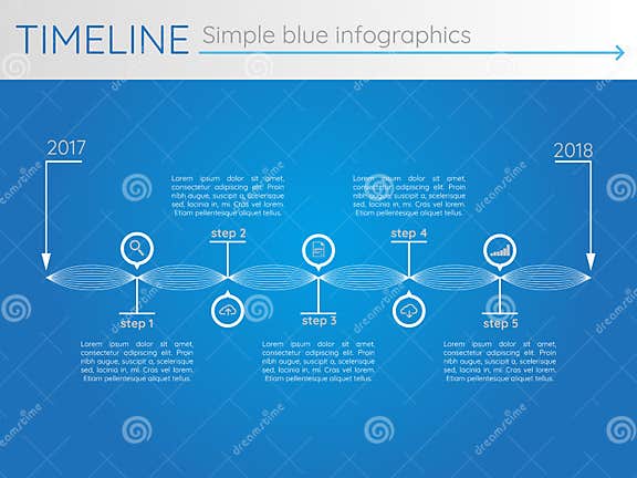 Simple Blue Timeline 27, Infographics Vector Stock Vector ...