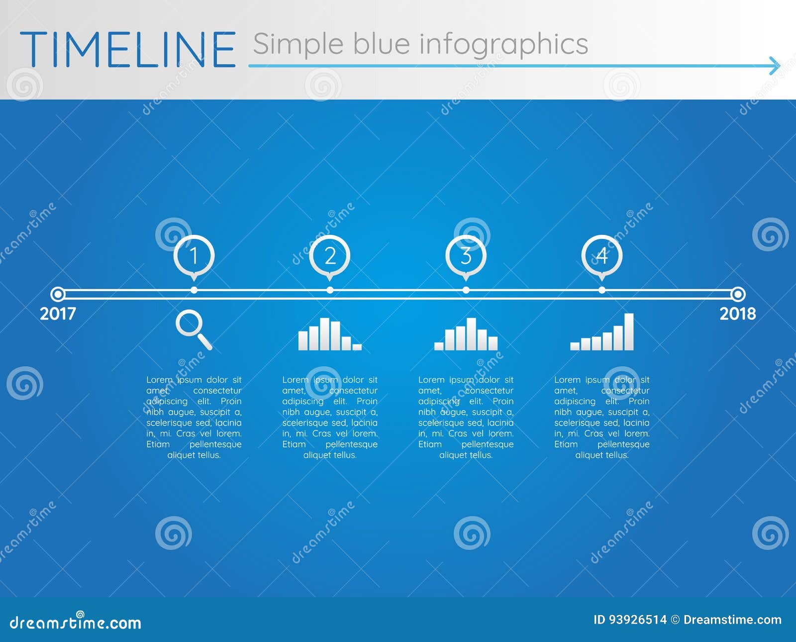Simple Blue Timeline 26, Infographics Vector Stock Vector ...