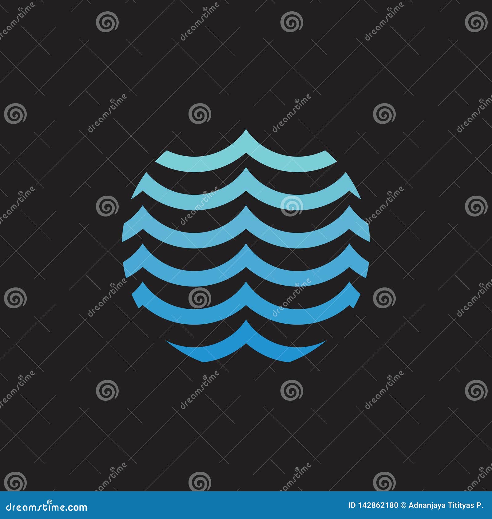 Simple Blue Wave Circle Geometric Gradient Logo Stock Vector ...