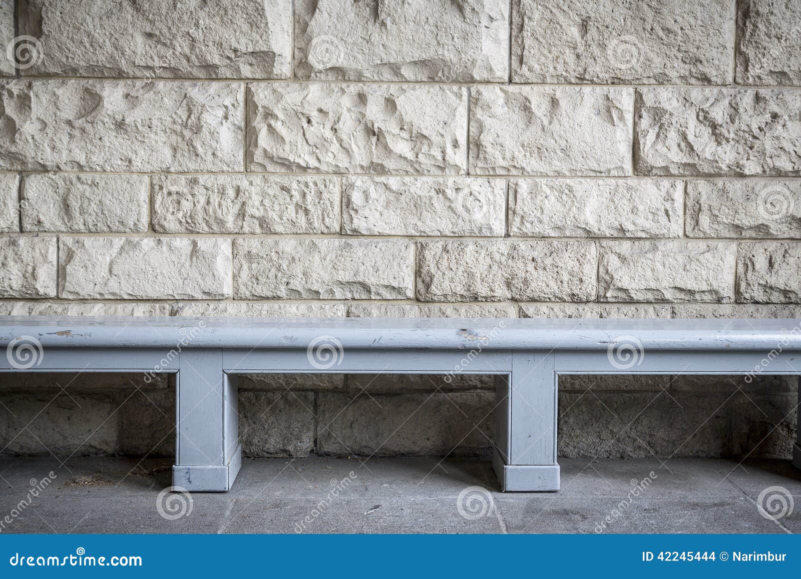 Simple blue wood bench stock photo. Image of location - 42245444